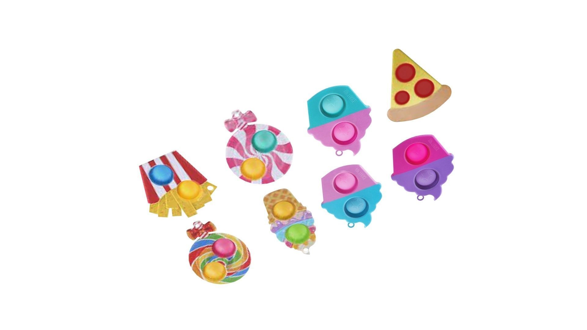 Fast Food Simple Dimples Set 3D model | CGTrader