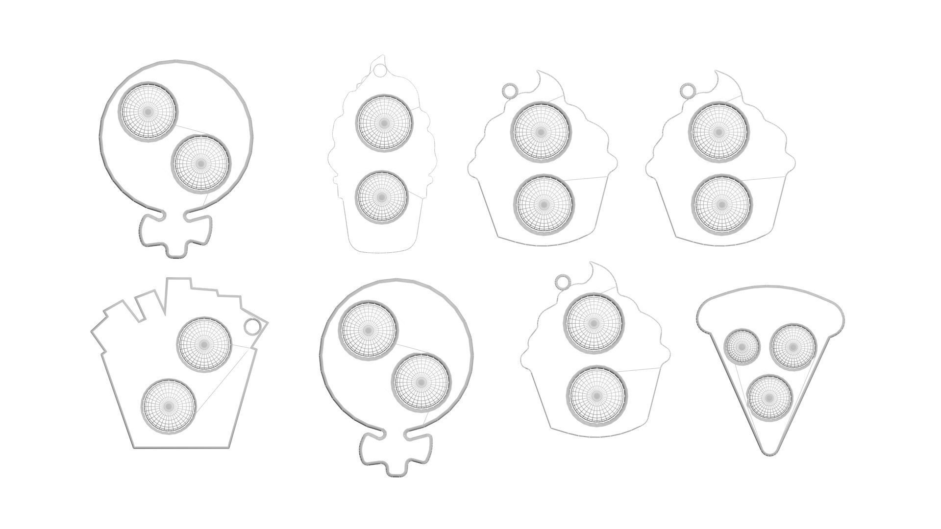 Fast Food Simple Dimples Set 3D model | CGTrader