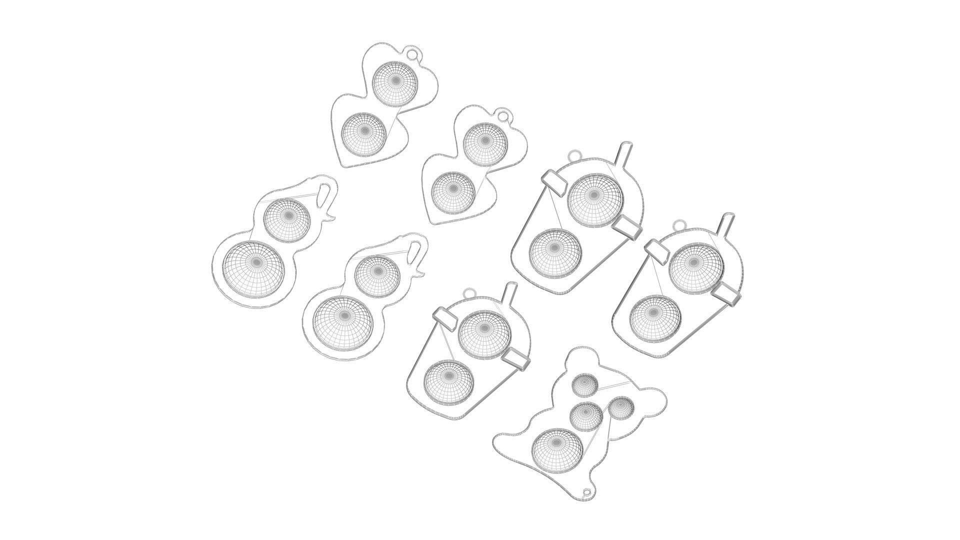 Simple Dimples Set 3D model | CGTrader