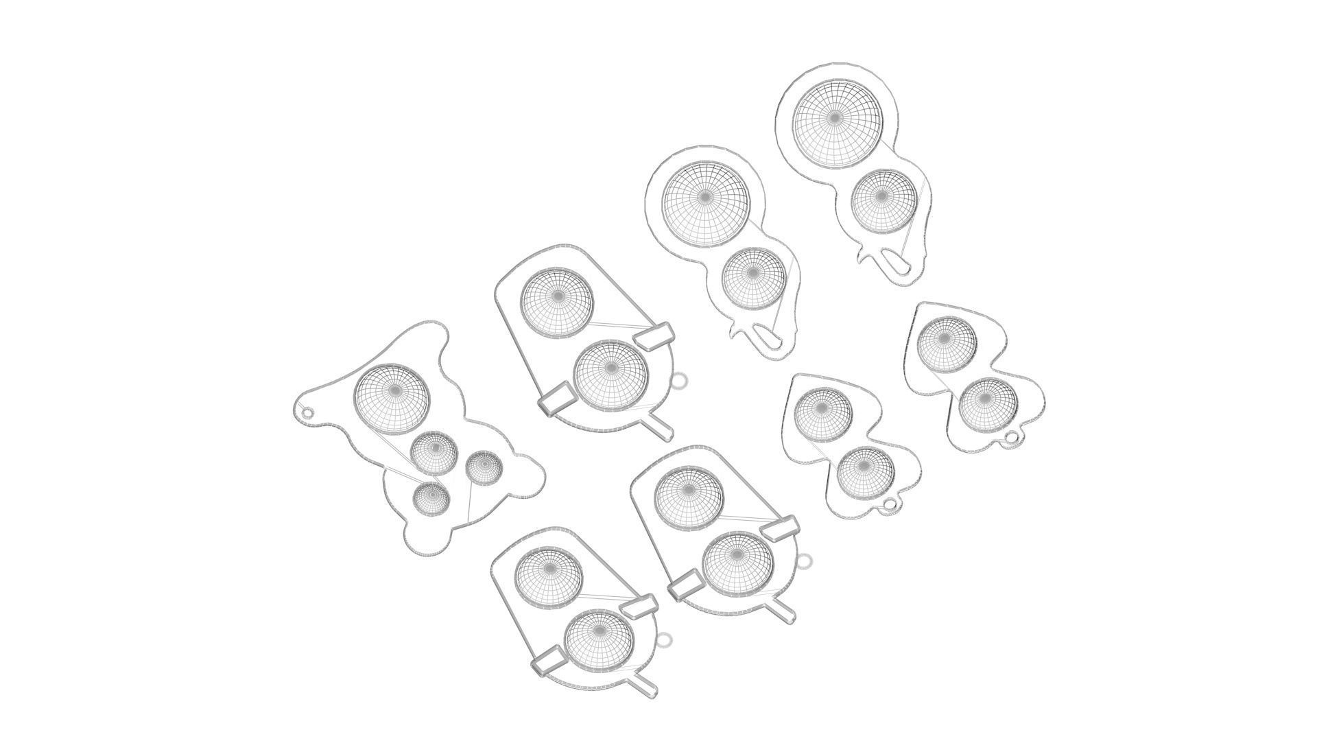 Simple Dimples Set 3D model | CGTrader