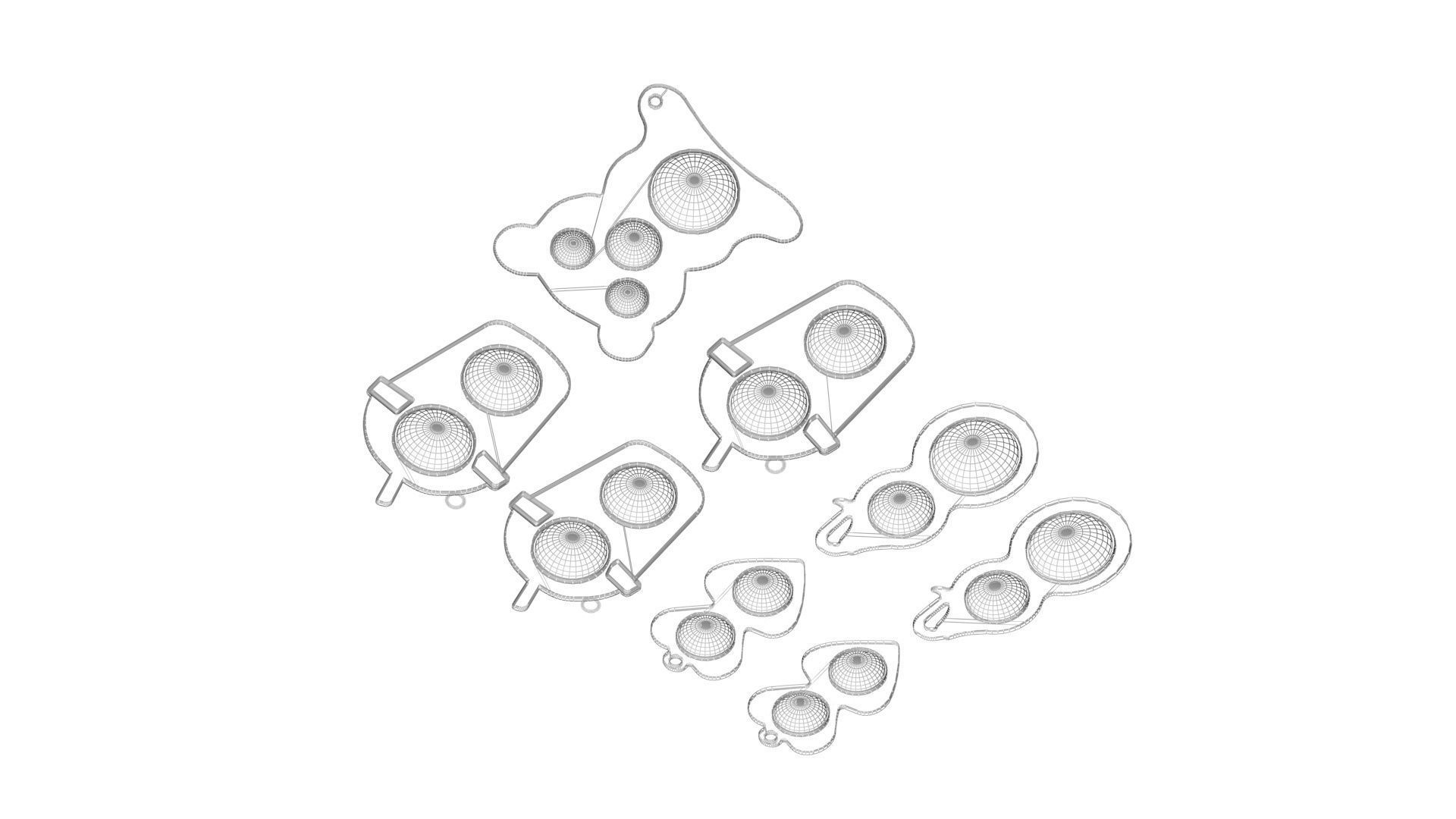 Simple Dimples Set 3D model | CGTrader