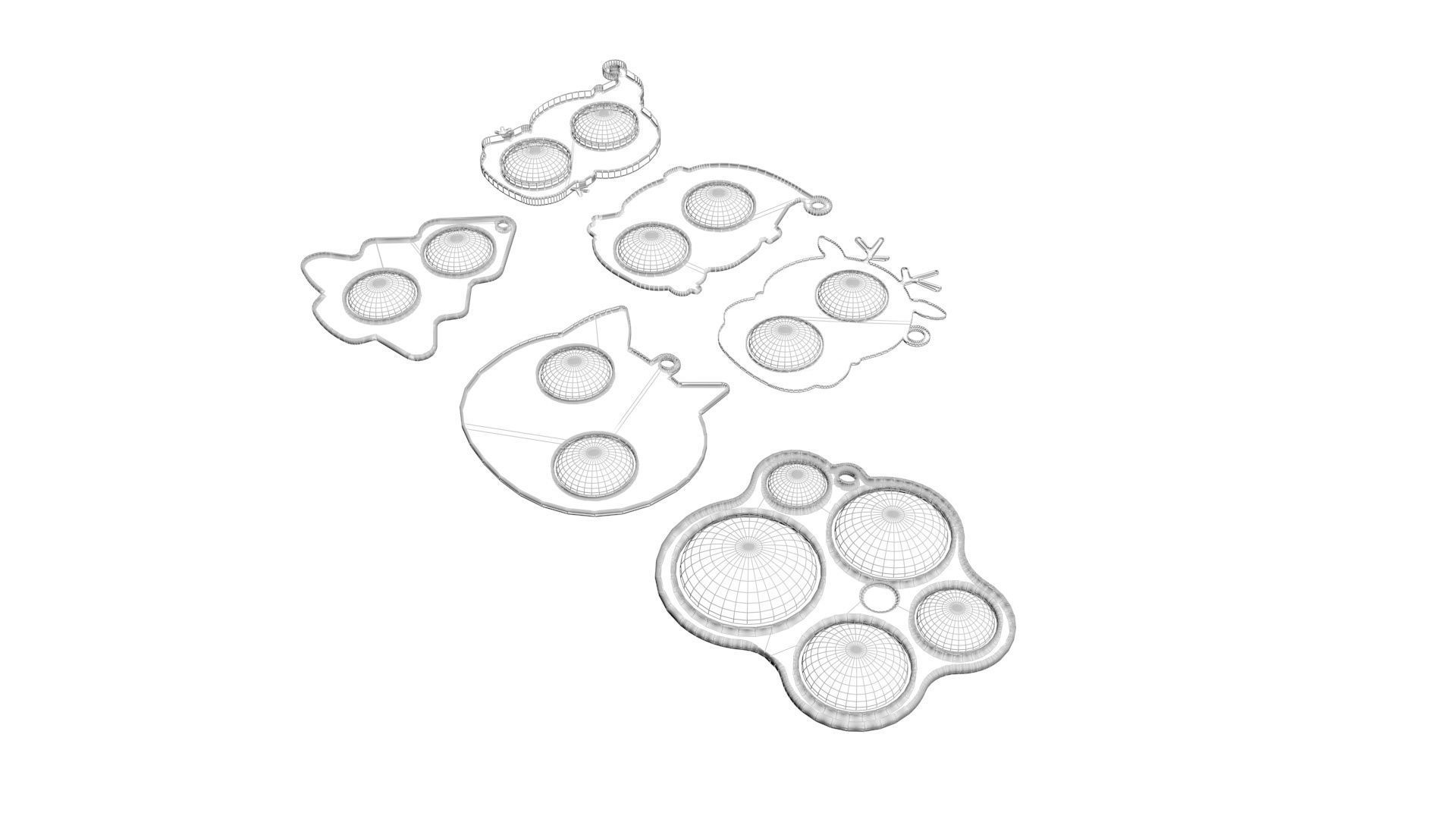 Christmas Simple Dimples Set 3D model | CGTrader