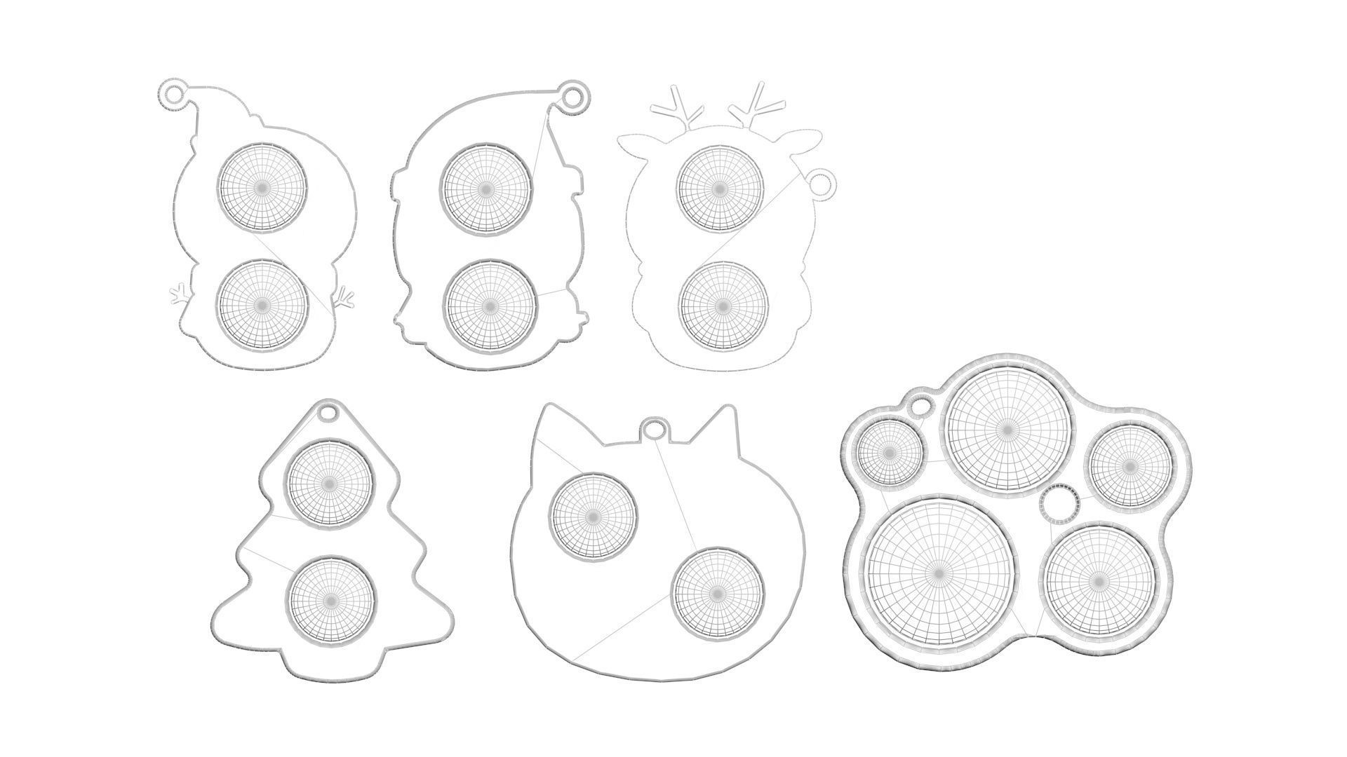 Christmas Simple Dimples Set 3D model | CGTrader