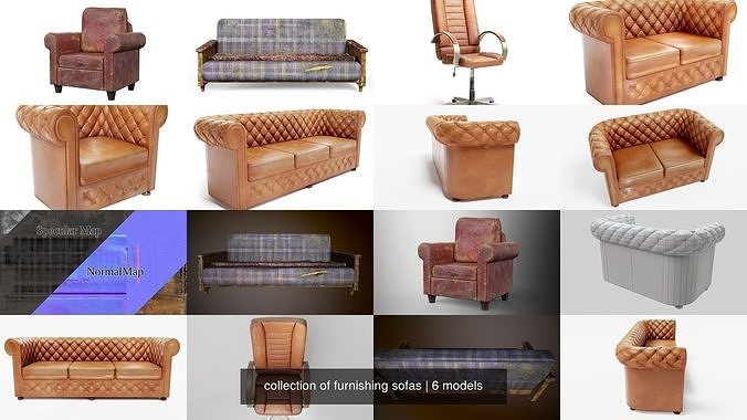 collection of furnishing sofas az9 VR / AR / low-poly | CGTrader