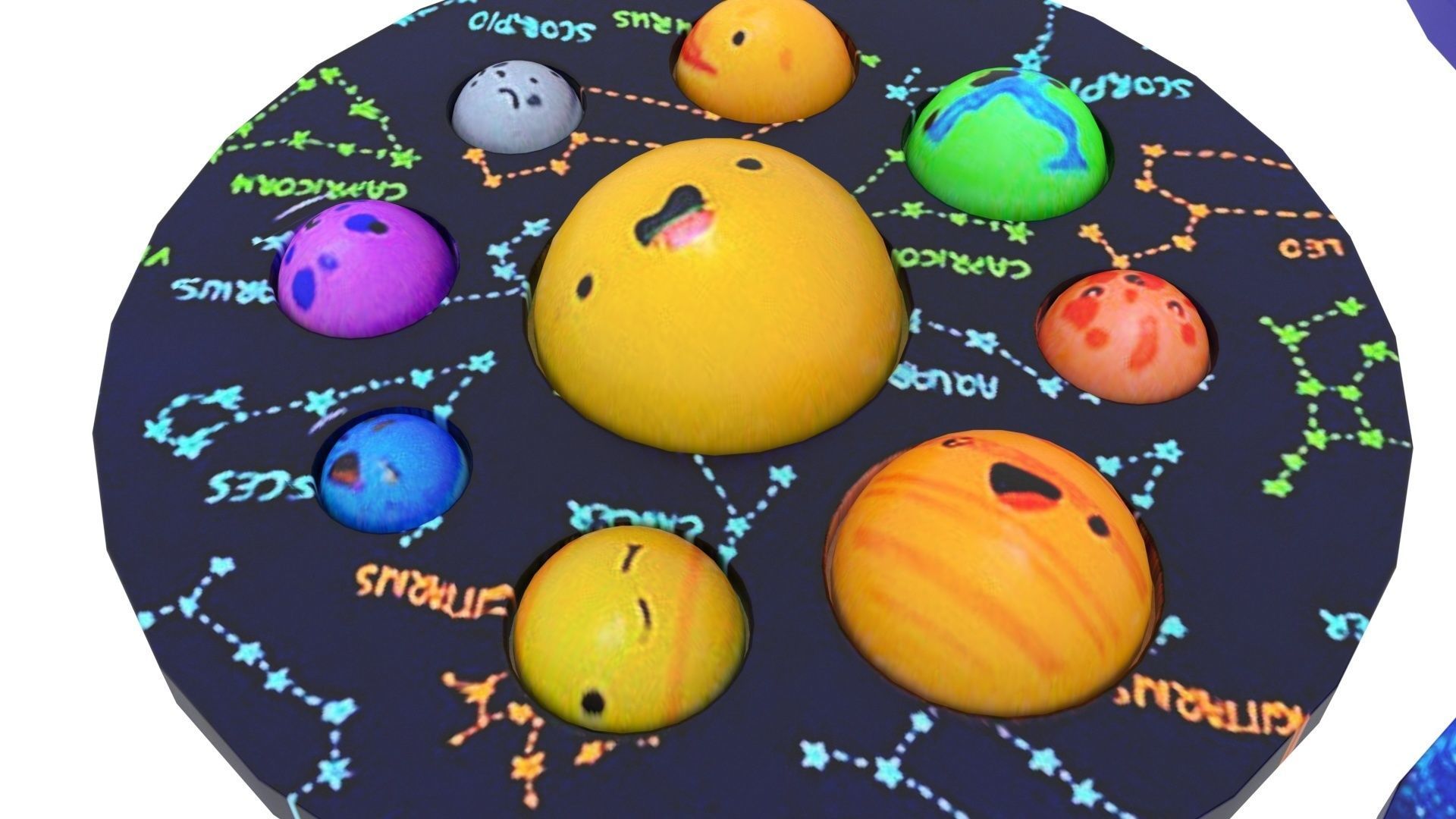 Planets Simple Dimples Set 3D model | CGTrader