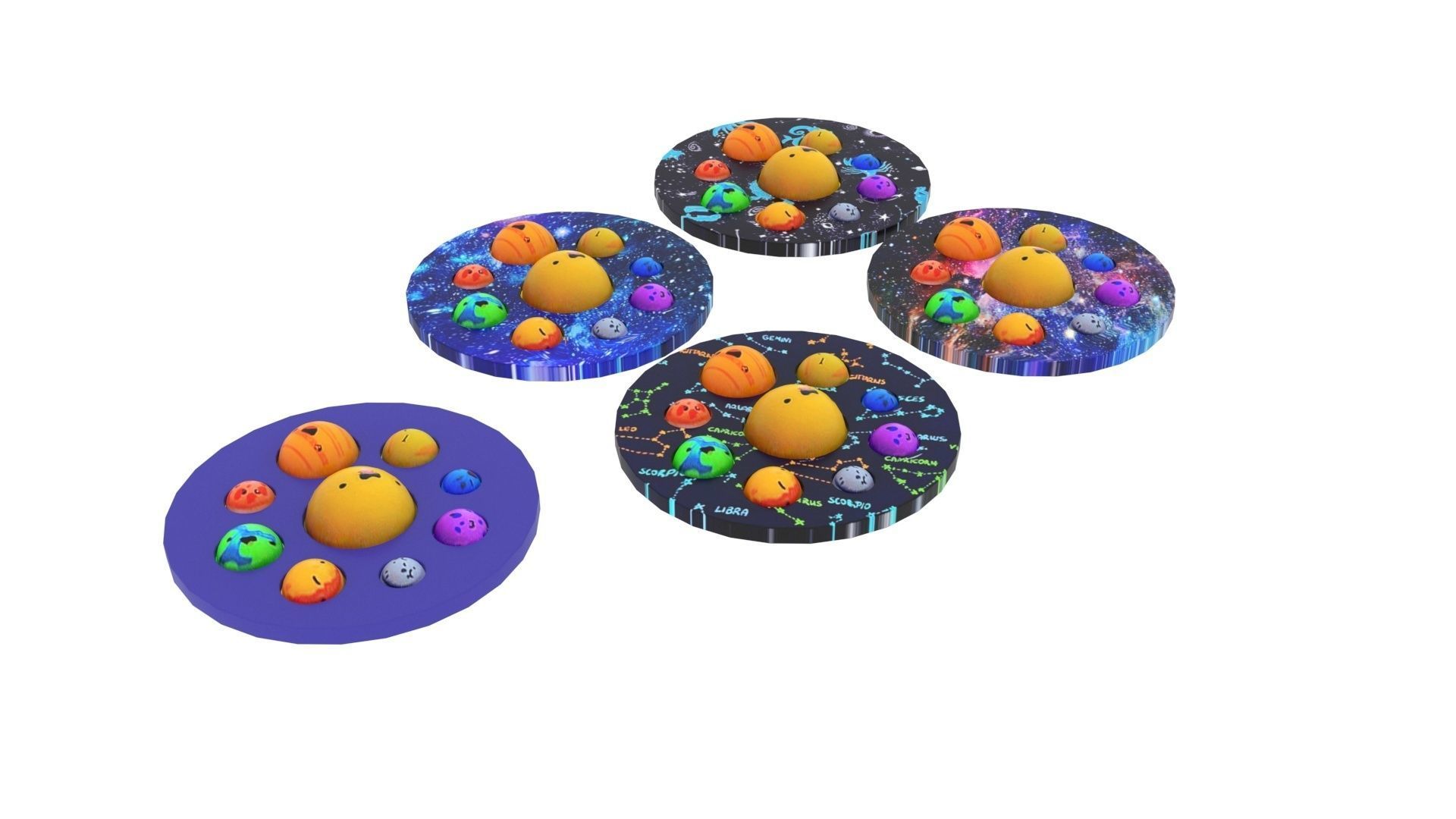 Planets Simple Dimples Set 3D model | CGTrader