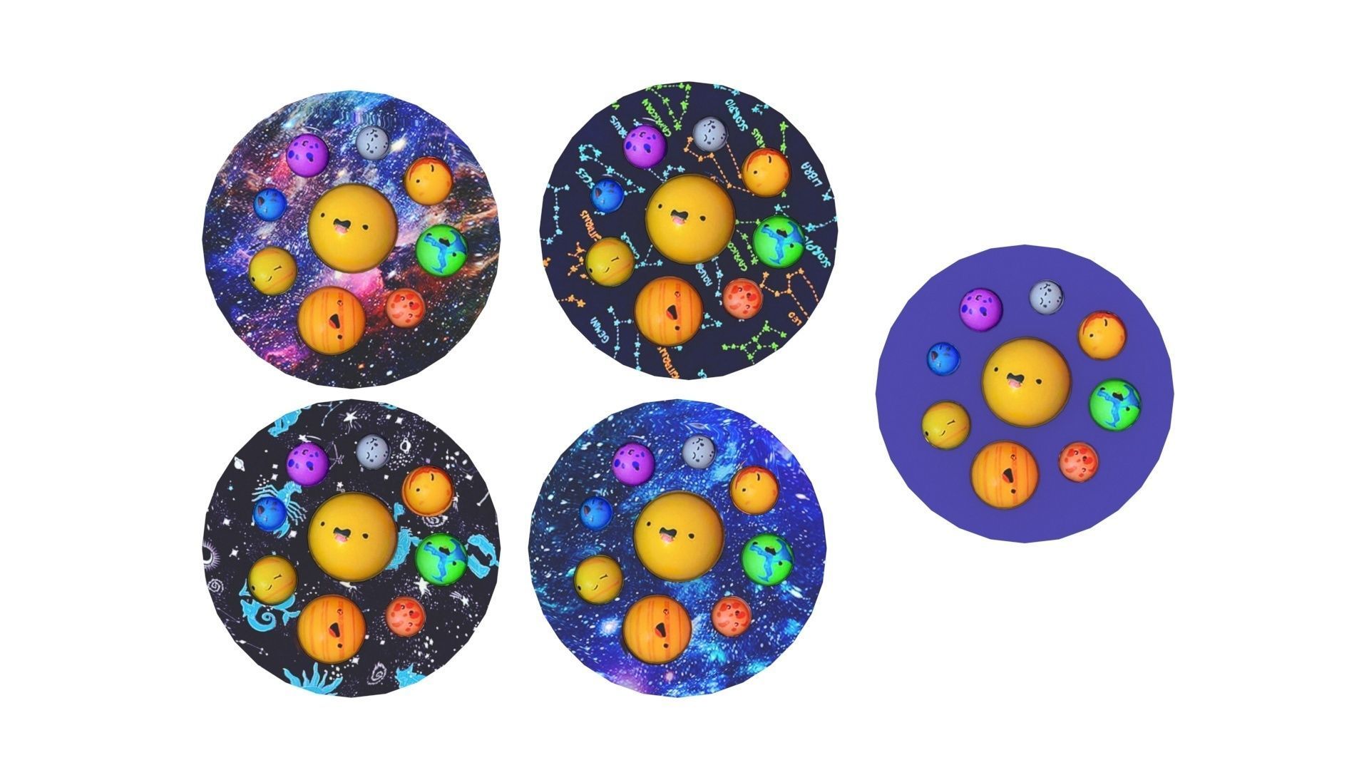 Planets Simple Dimples Set 3D model | CGTrader