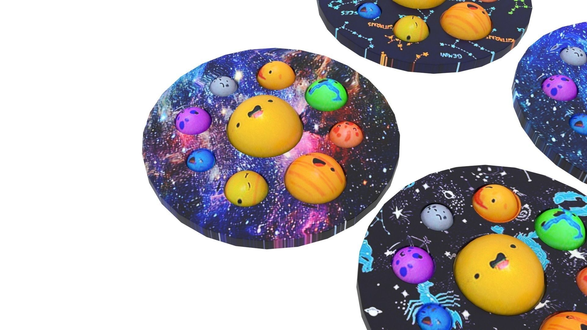 Planets Simple Dimples Set 3D model | CGTrader