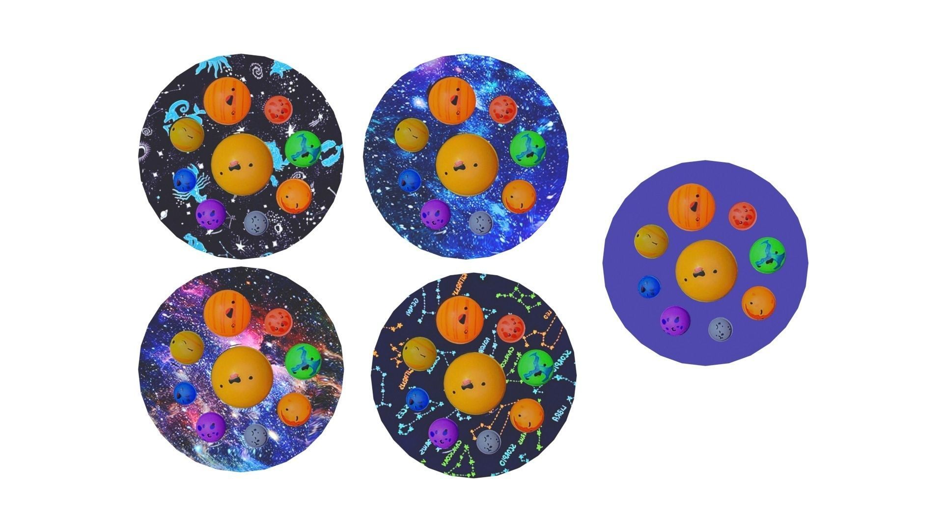 Planets Simple Dimples Set 3D model | CGTrader