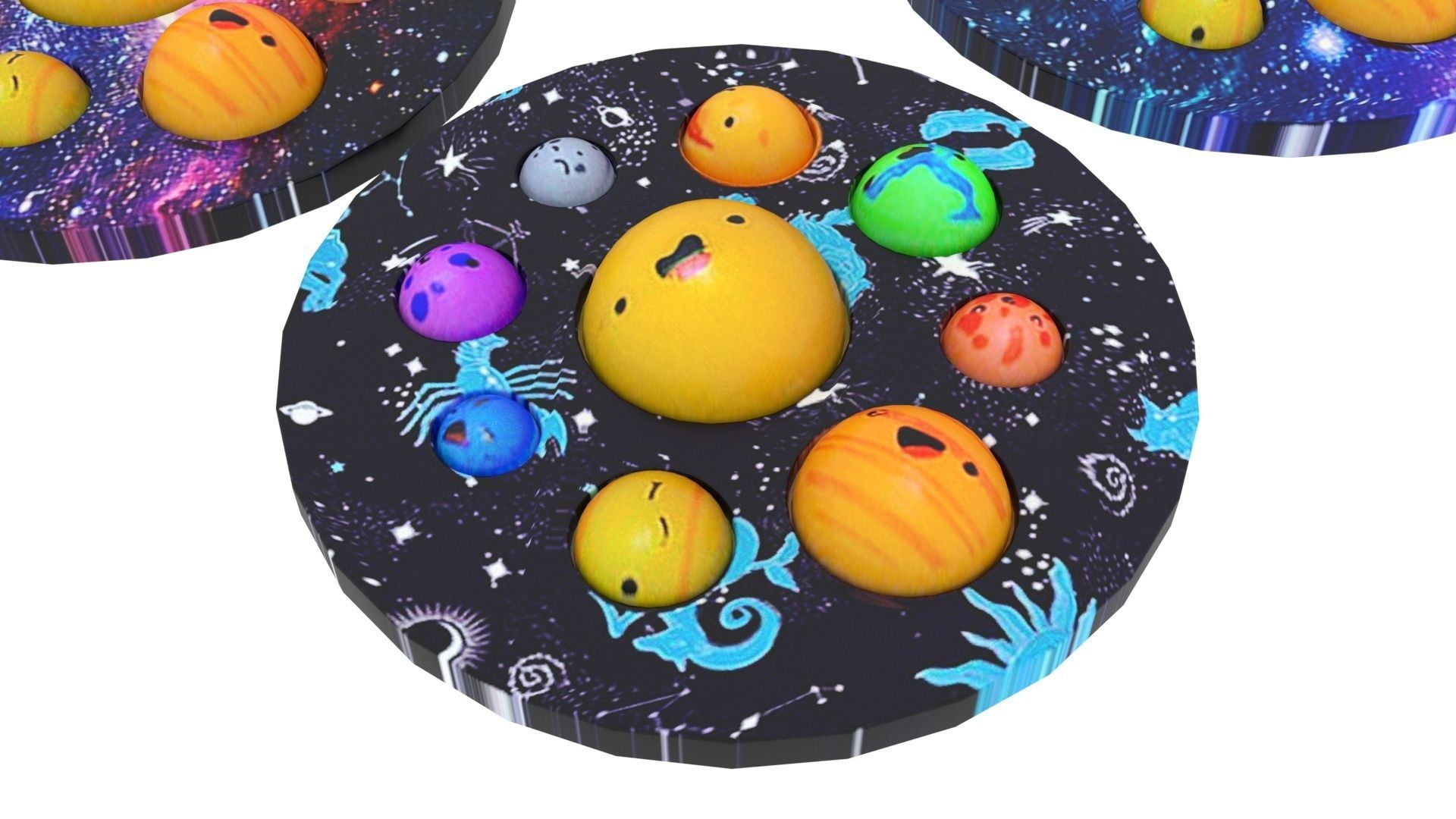 Planets Simple Dimples Set 3D model | CGTrader