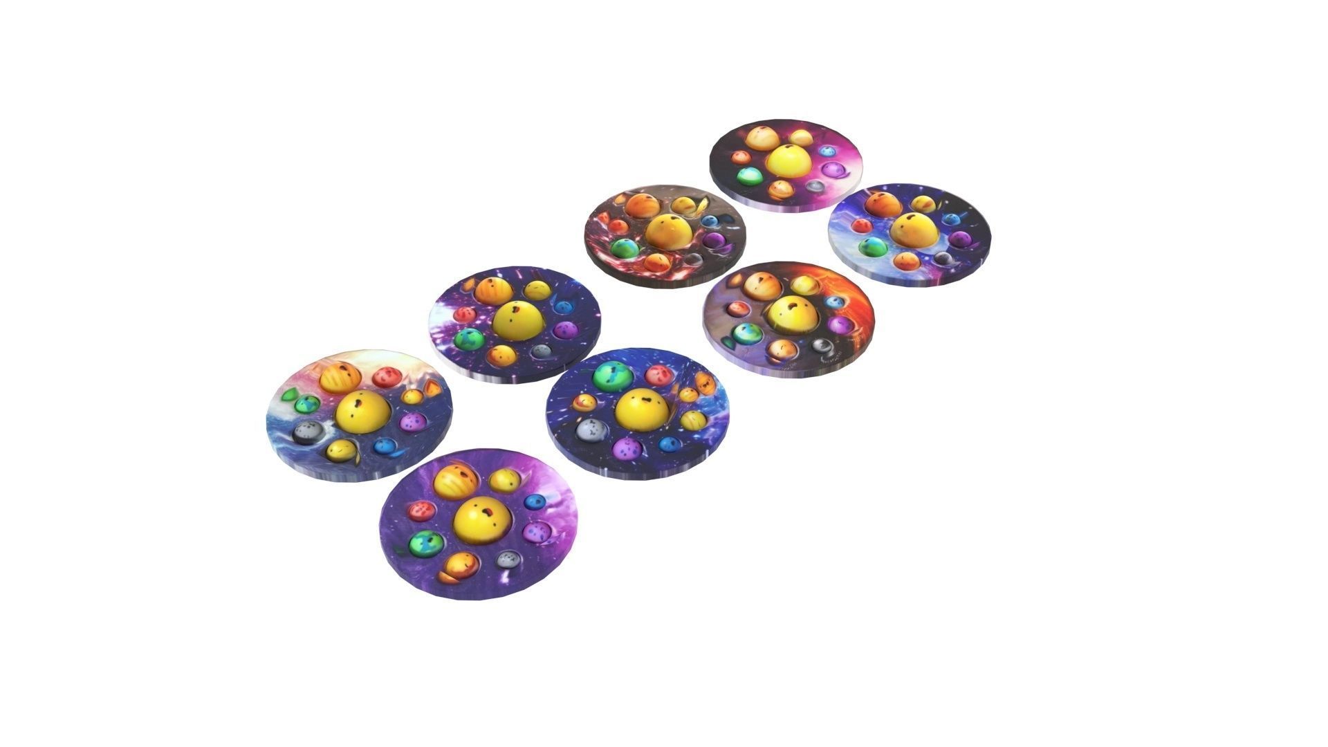 Planets Simple Dimples Set 3D model | CGTrader