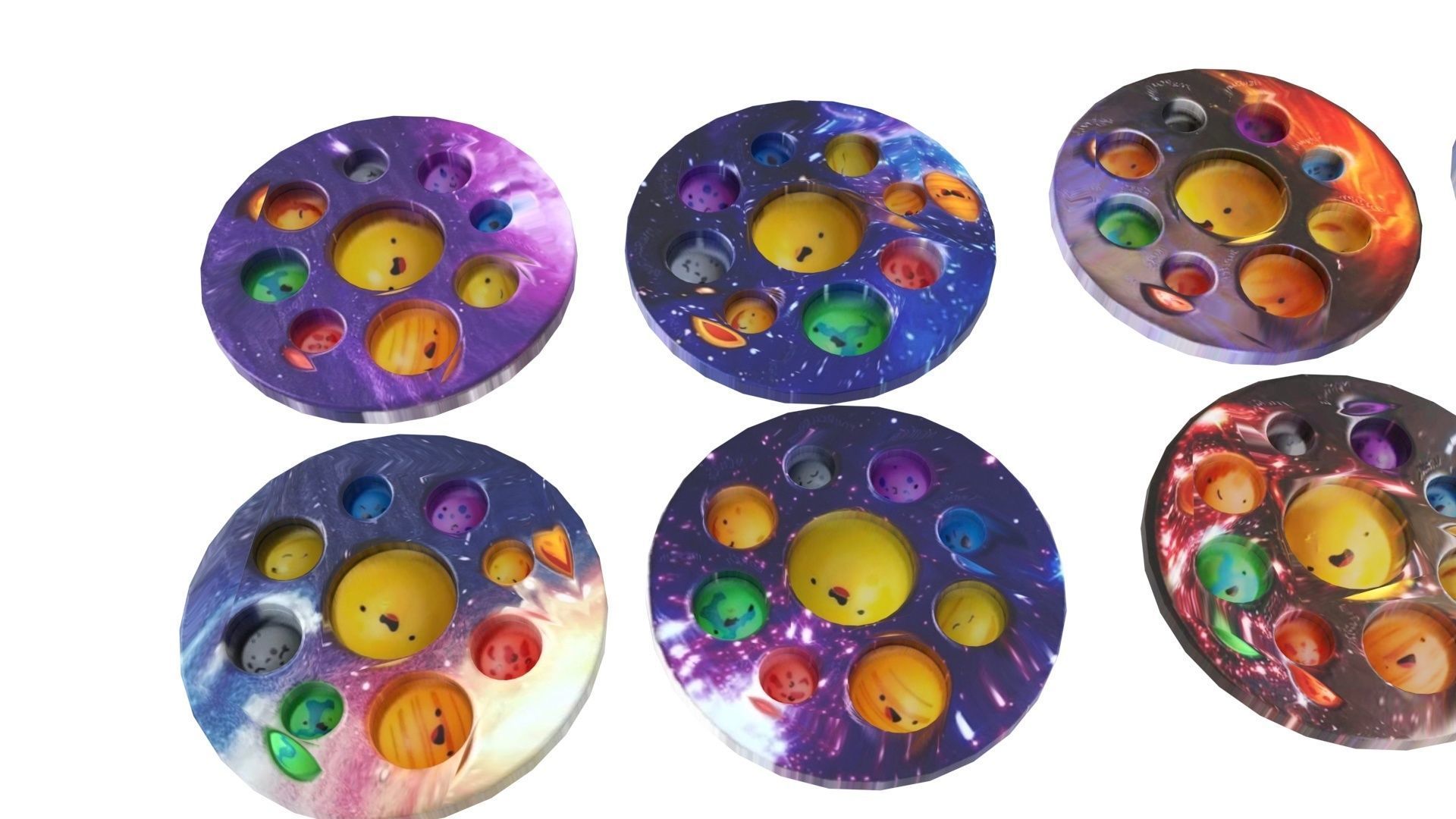 Planets Simple Dimples Set 3D model | CGTrader