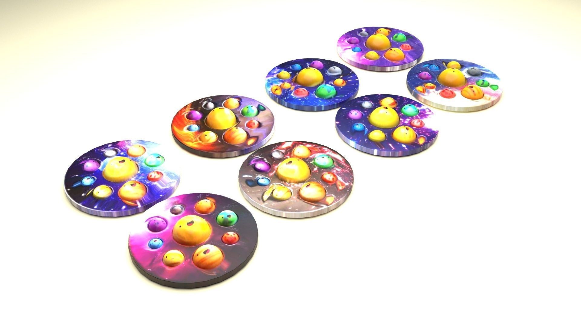 Planets Simple Dimples Set 3D model | CGTrader