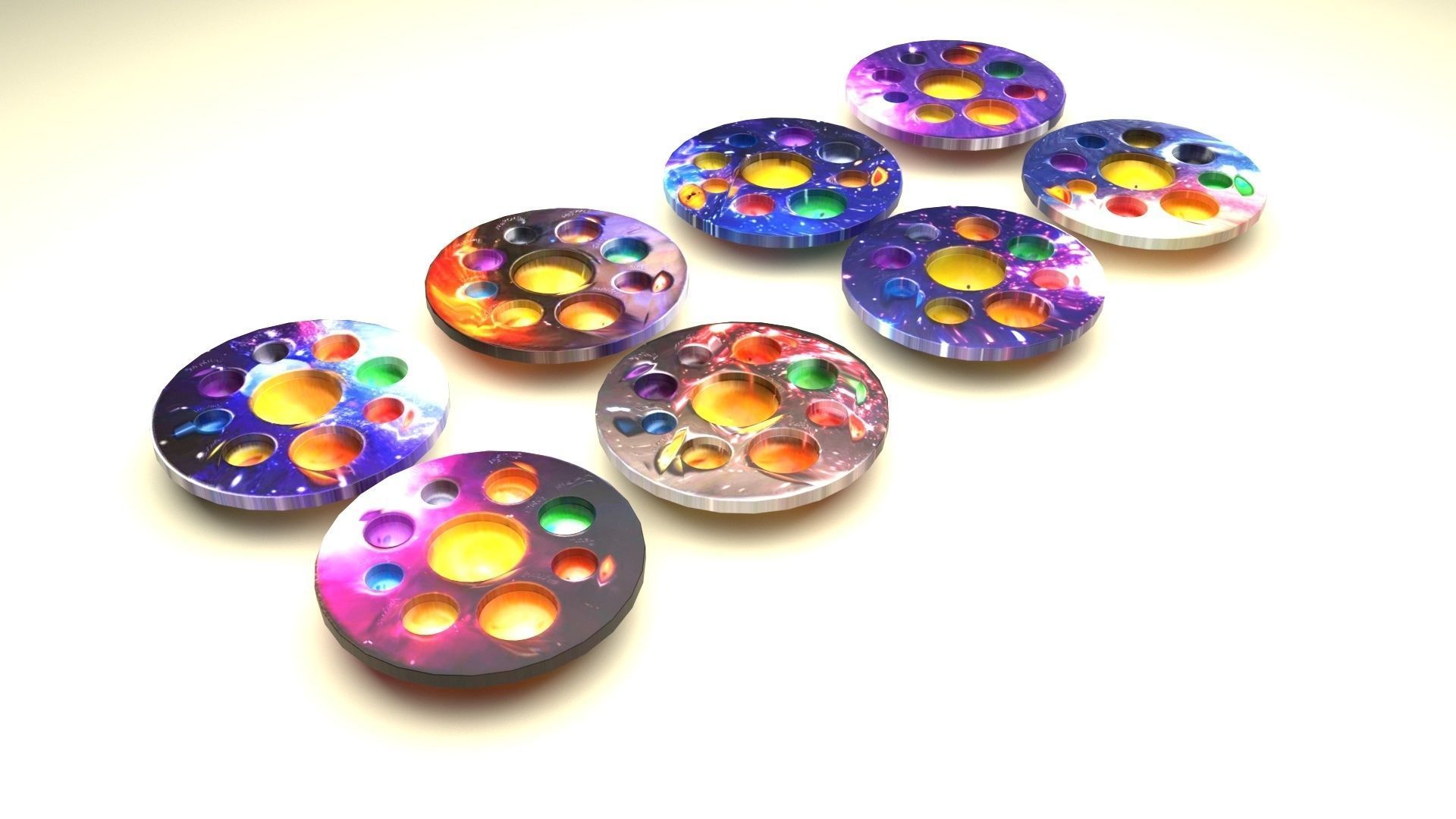 Planets Simple Dimples Set 3D model | CGTrader