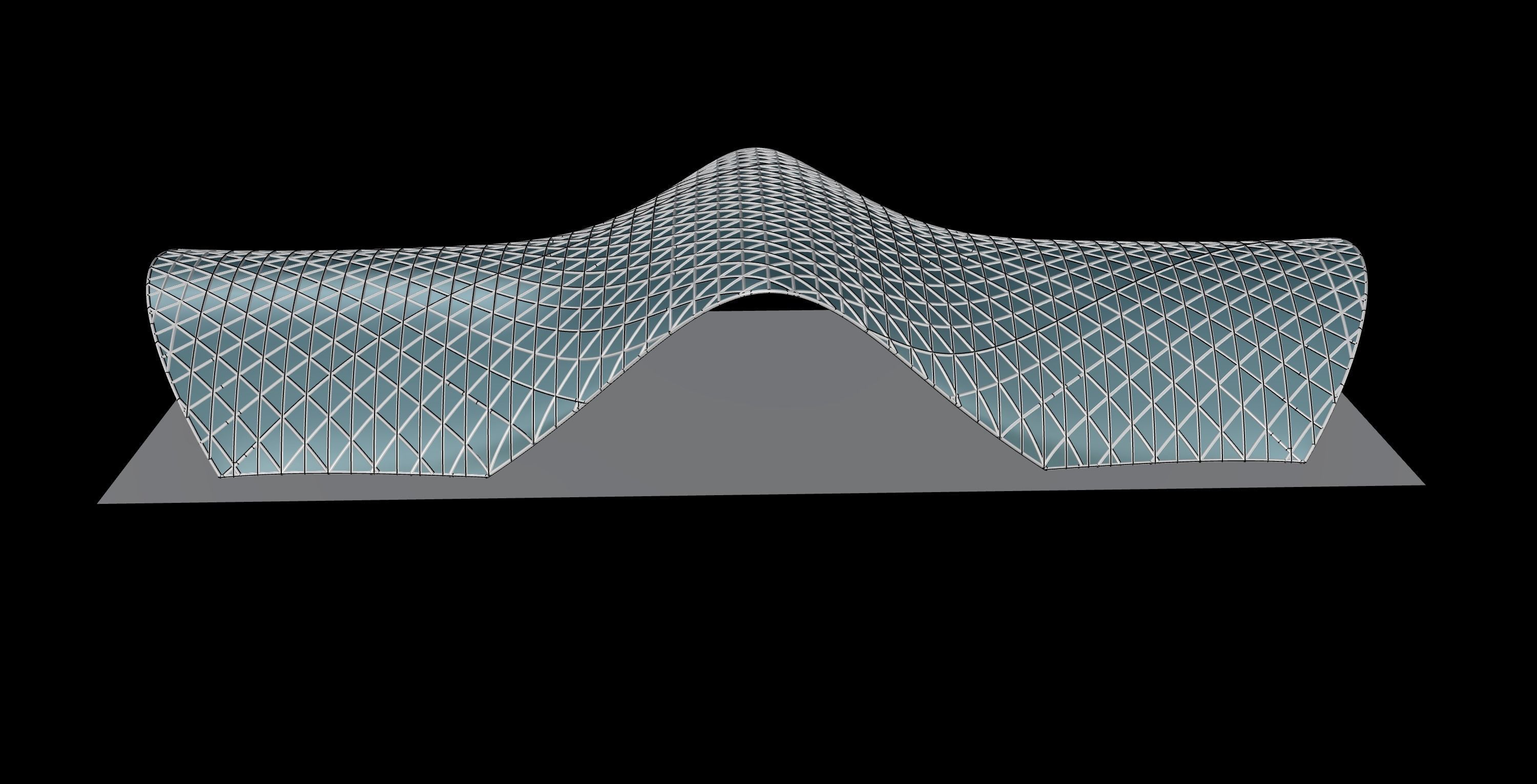 Pavilion Triangulated Wireframe Architecture Parametric v6 3D model ...