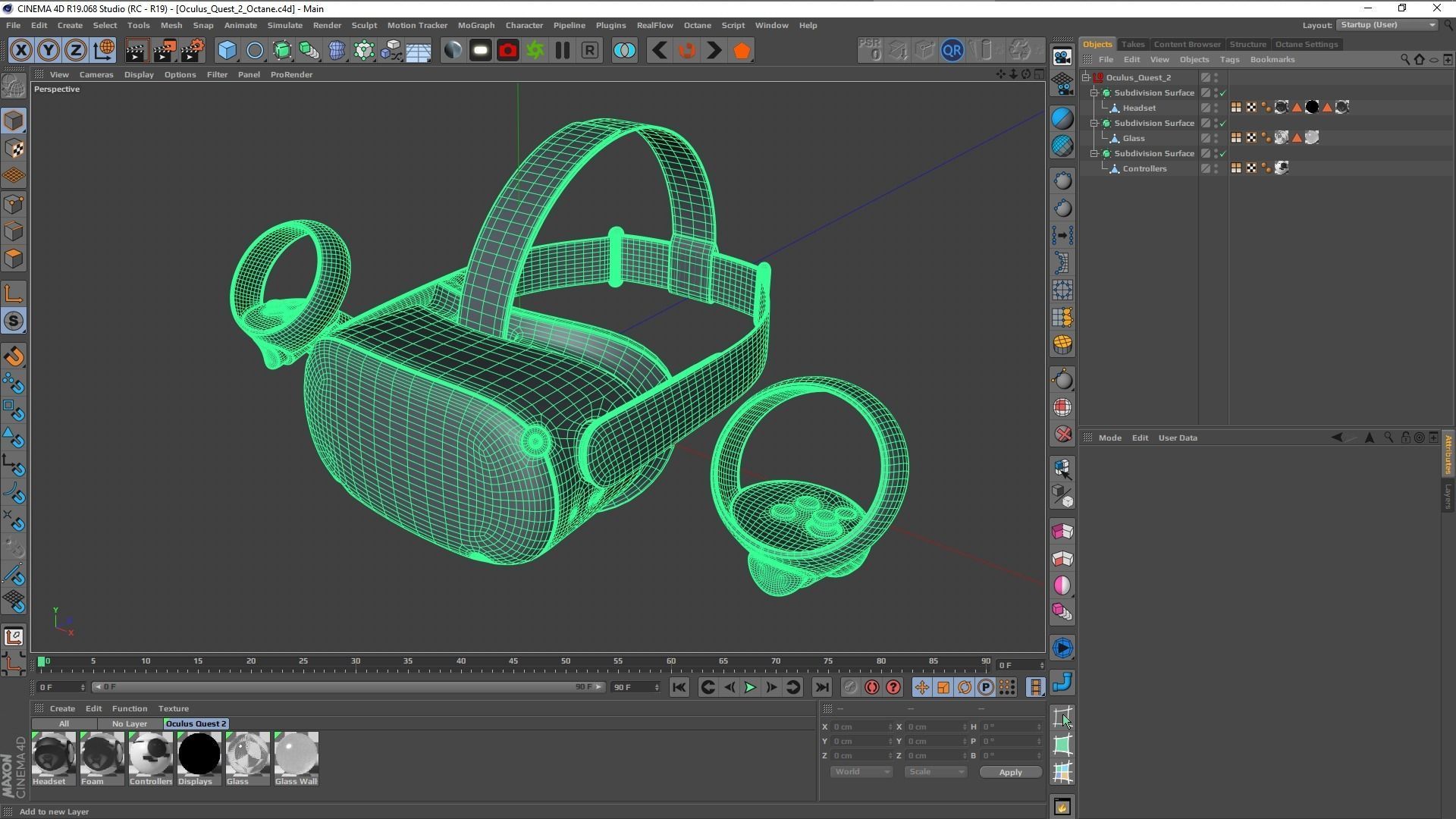3D model Oculus Quest 2 VR Headset with Controllers VR / AR / low-poly ...