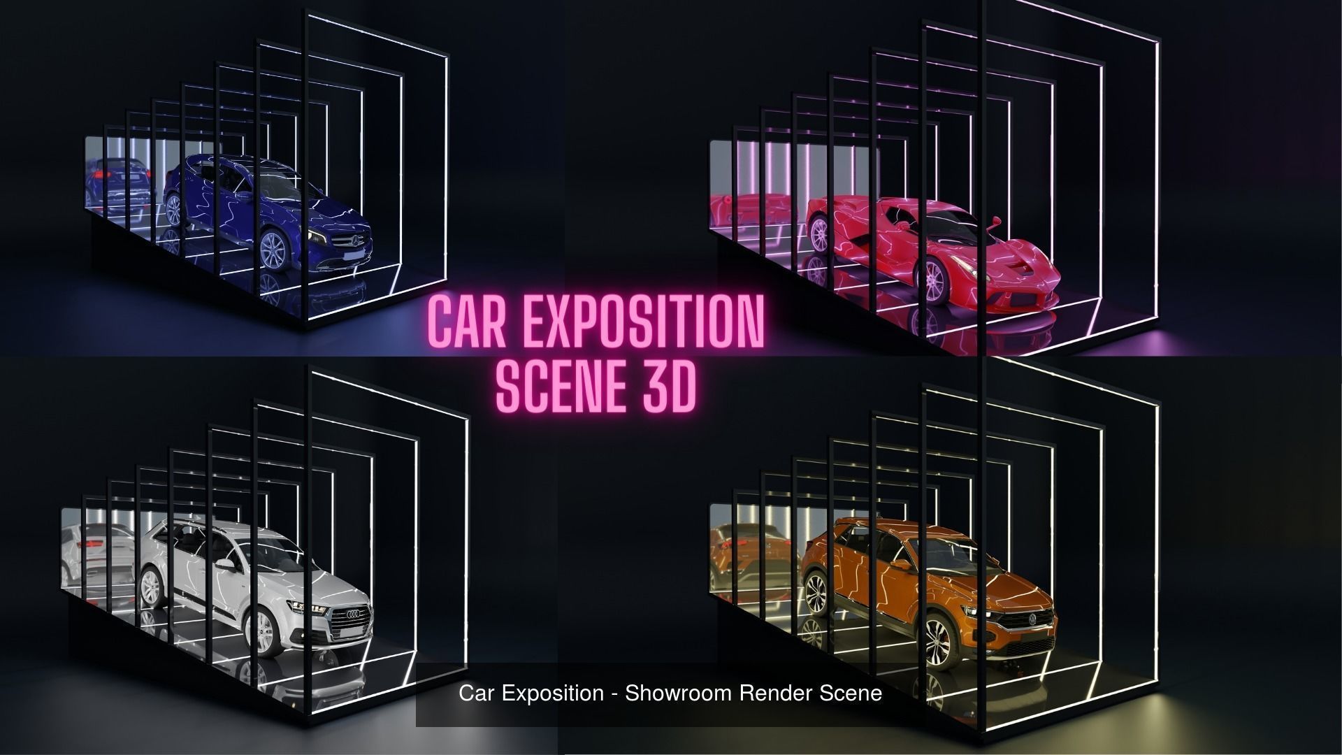 6 Car Exposition - Showroom Scenes 3D Model Collection | CGTrader