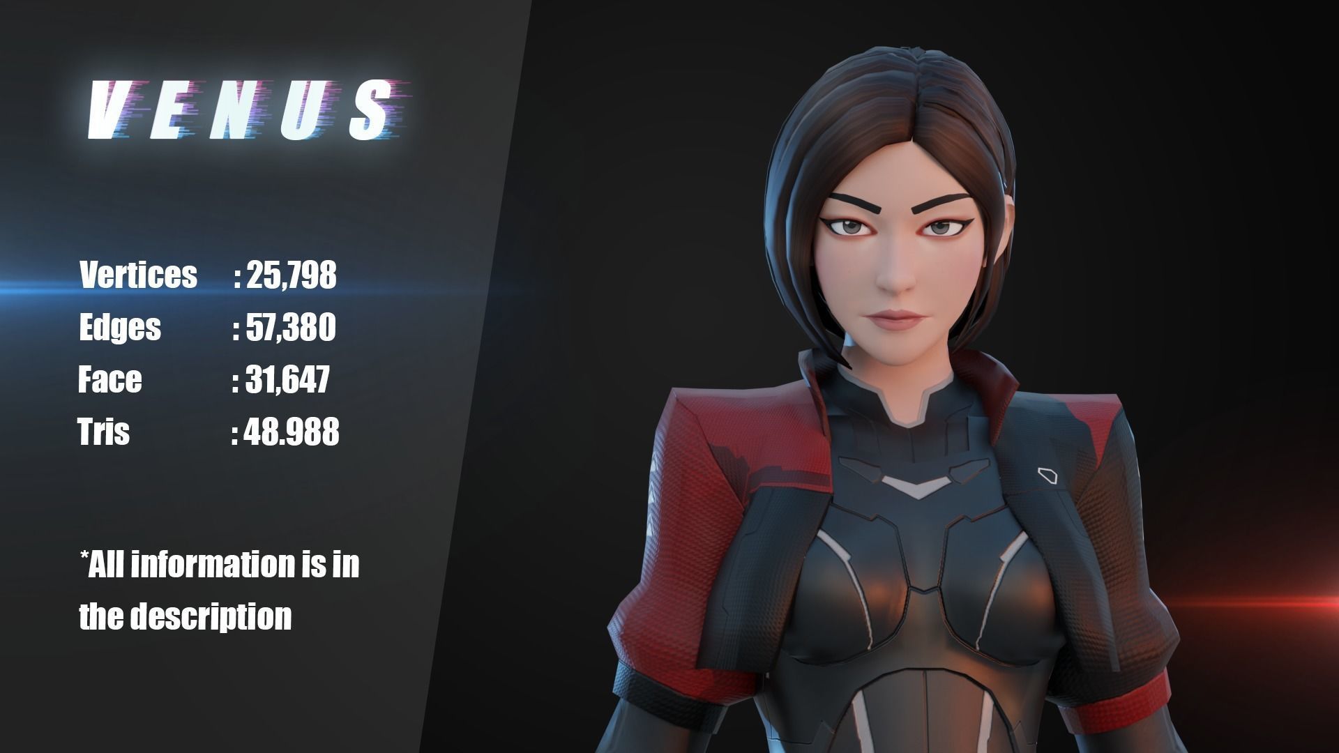 3D model Futuristic Agent - Venus VR / AR / low-poly | CGTrader