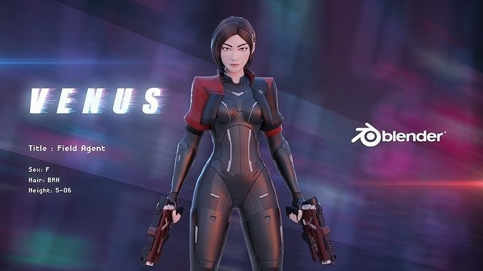 3D model Futuristic Agent - Venus VR / AR / low-poly | CGTrader