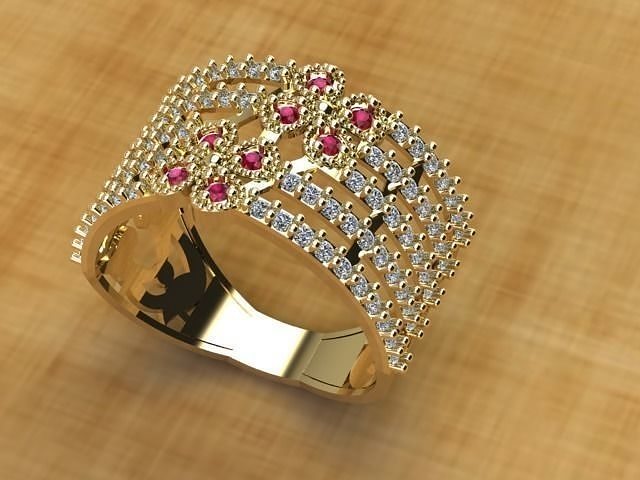 BEAUTIFUL GEMS RING 3D model 3D printable | CGTrader