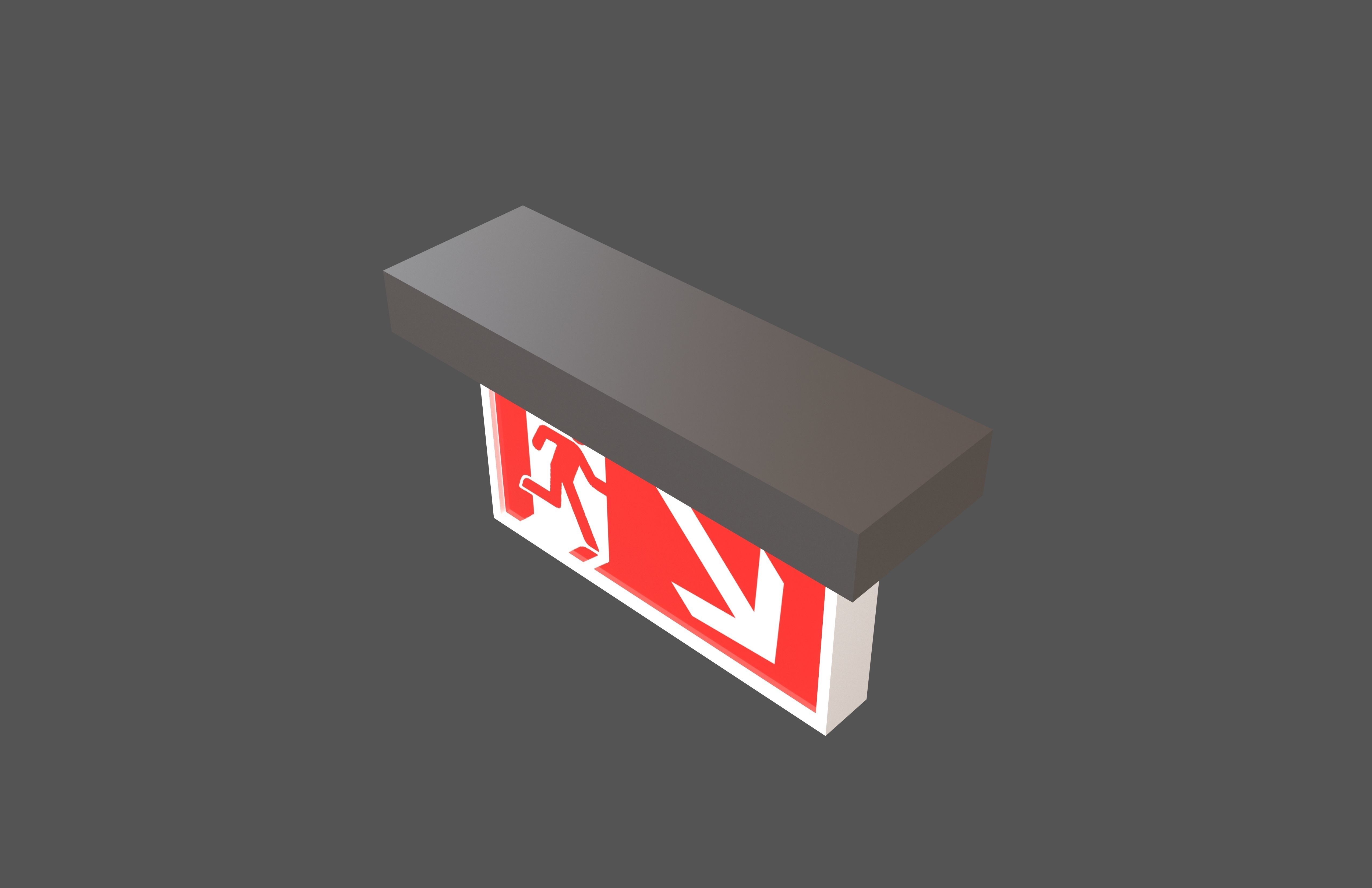 3D model Exit Sign v1 011 VR / AR / low-poly | CGTrader