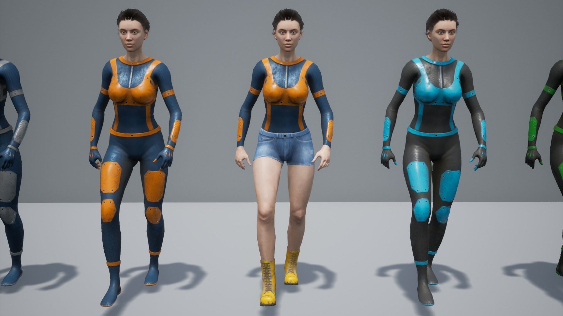 3D model Cyber Girl Sci-Fi Modular Character Unreal Engine 4 Game Ready ...