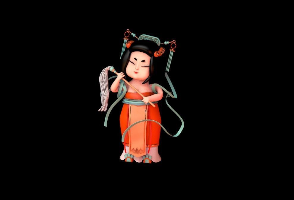 6 pictures of ladies in the Tang Dynasty of China 3D model | CGTrader