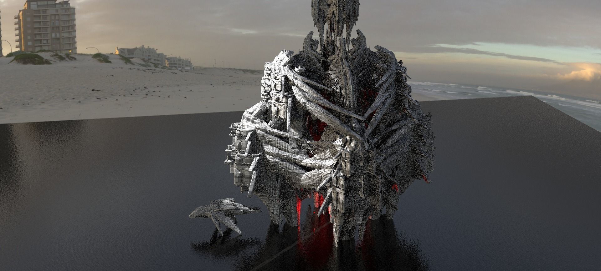 Sci-Fi Insectoid ship Towers Kit bash 1 3D model | CGTrader