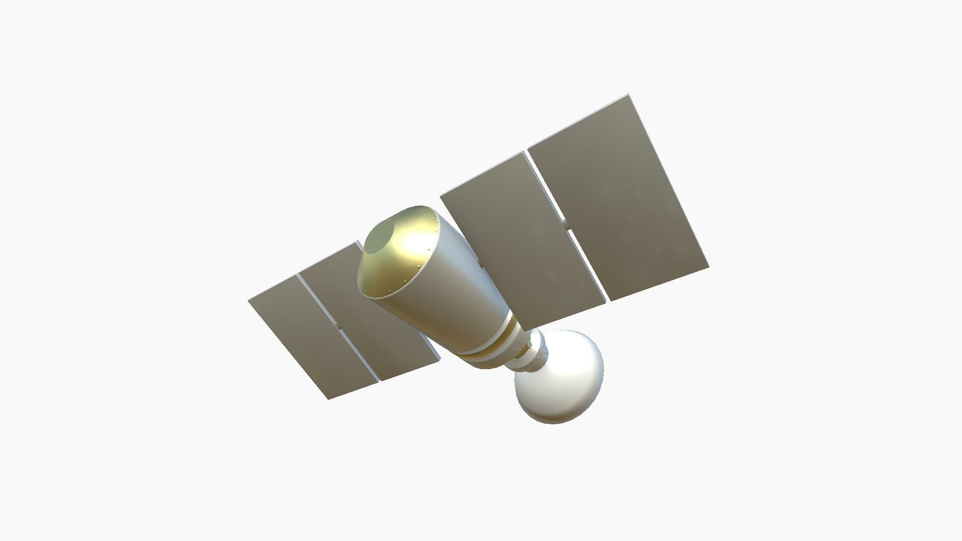3D model Satellite D02 Gold - SciFi Space Design VR / AR / low-poly ...