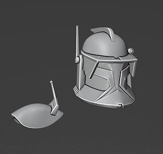 Phase 1 Animated 6 Inch Clone Commander Cody Helmet and Shoulder 3D ...