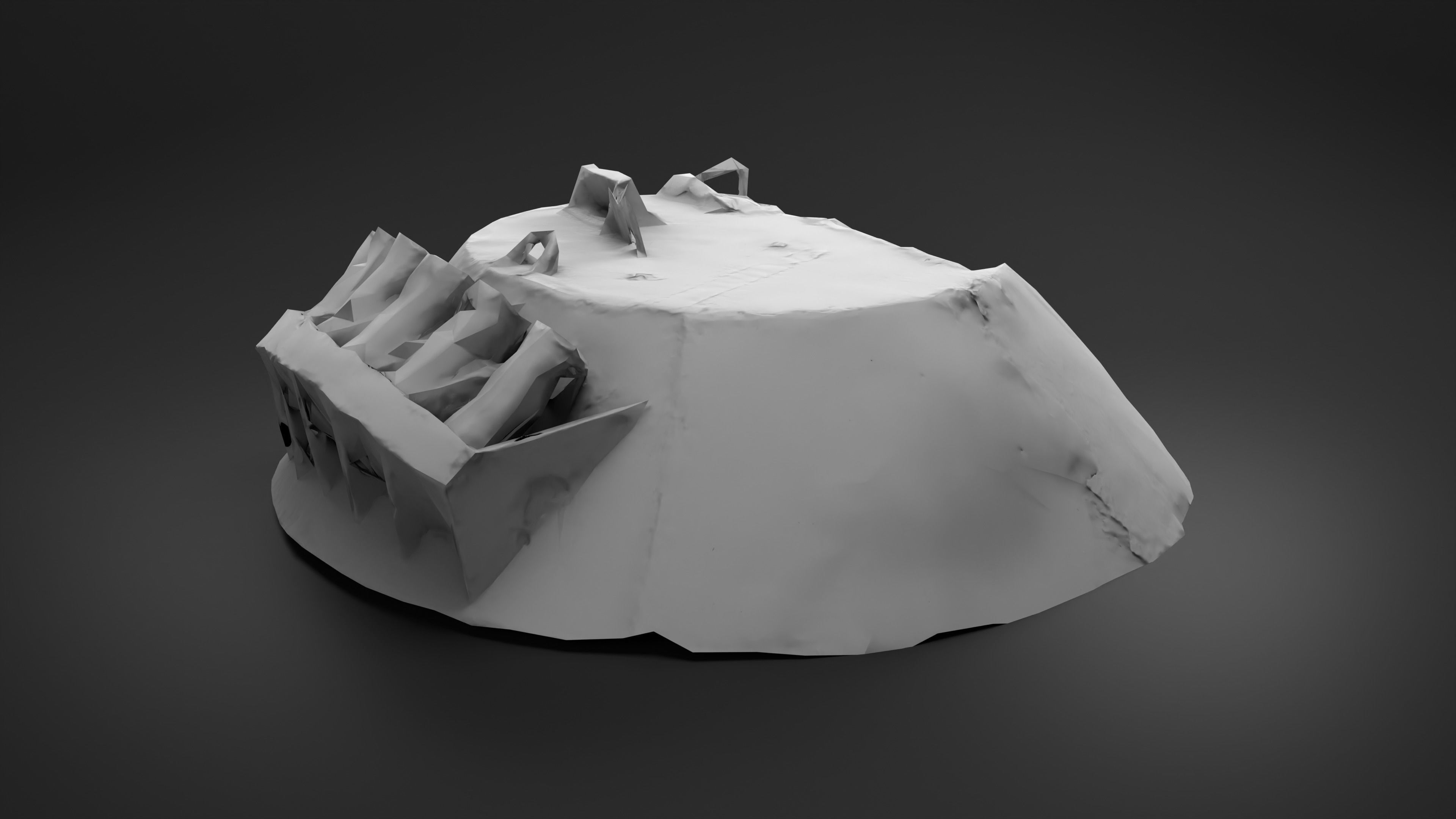 3D model Destroyed Combat Module BTR-80 turret Photoscan Game Ready VR ...