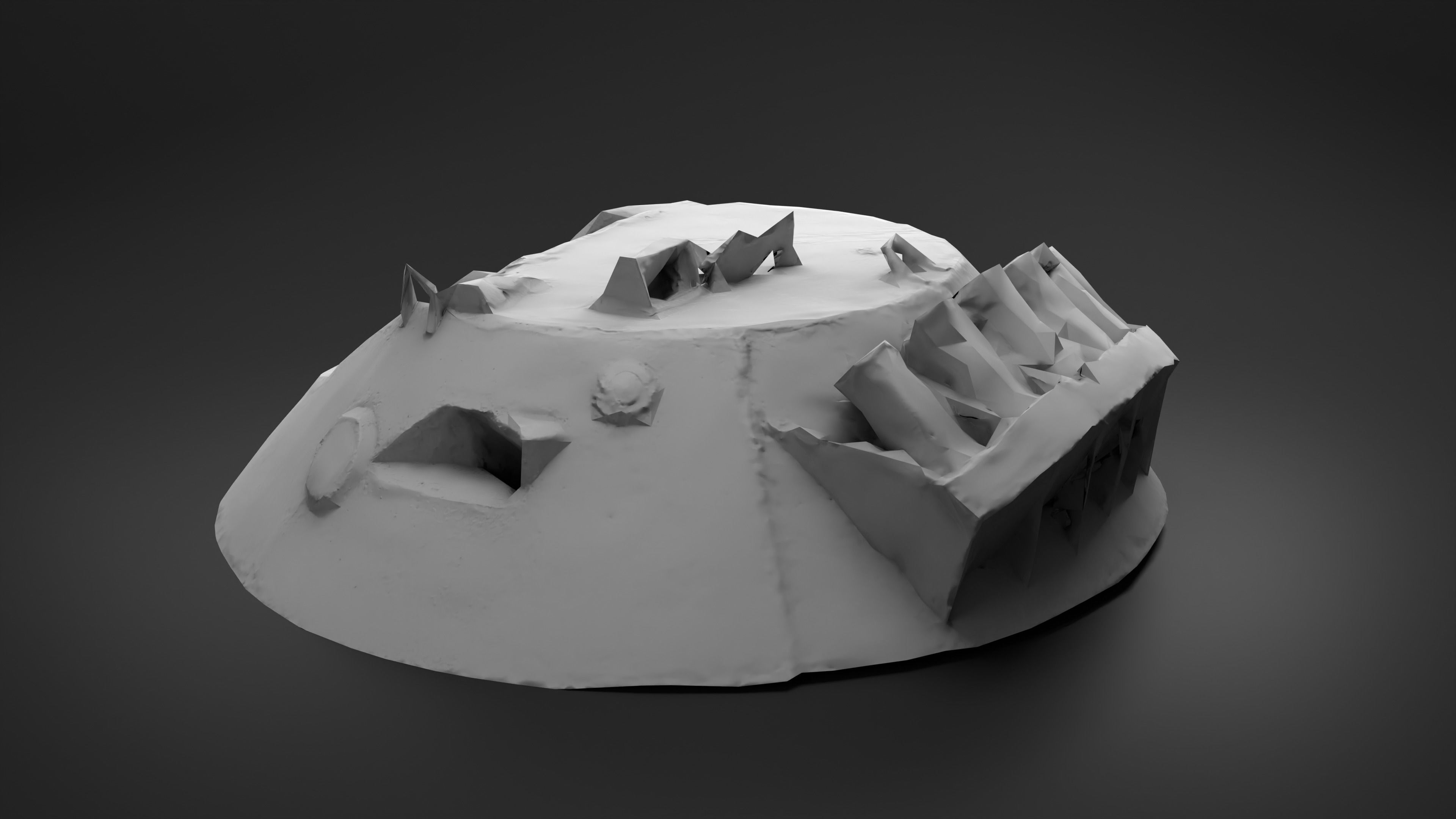 3D model Destroyed Combat Module BTR-80 turret Photoscan Game Ready VR ...