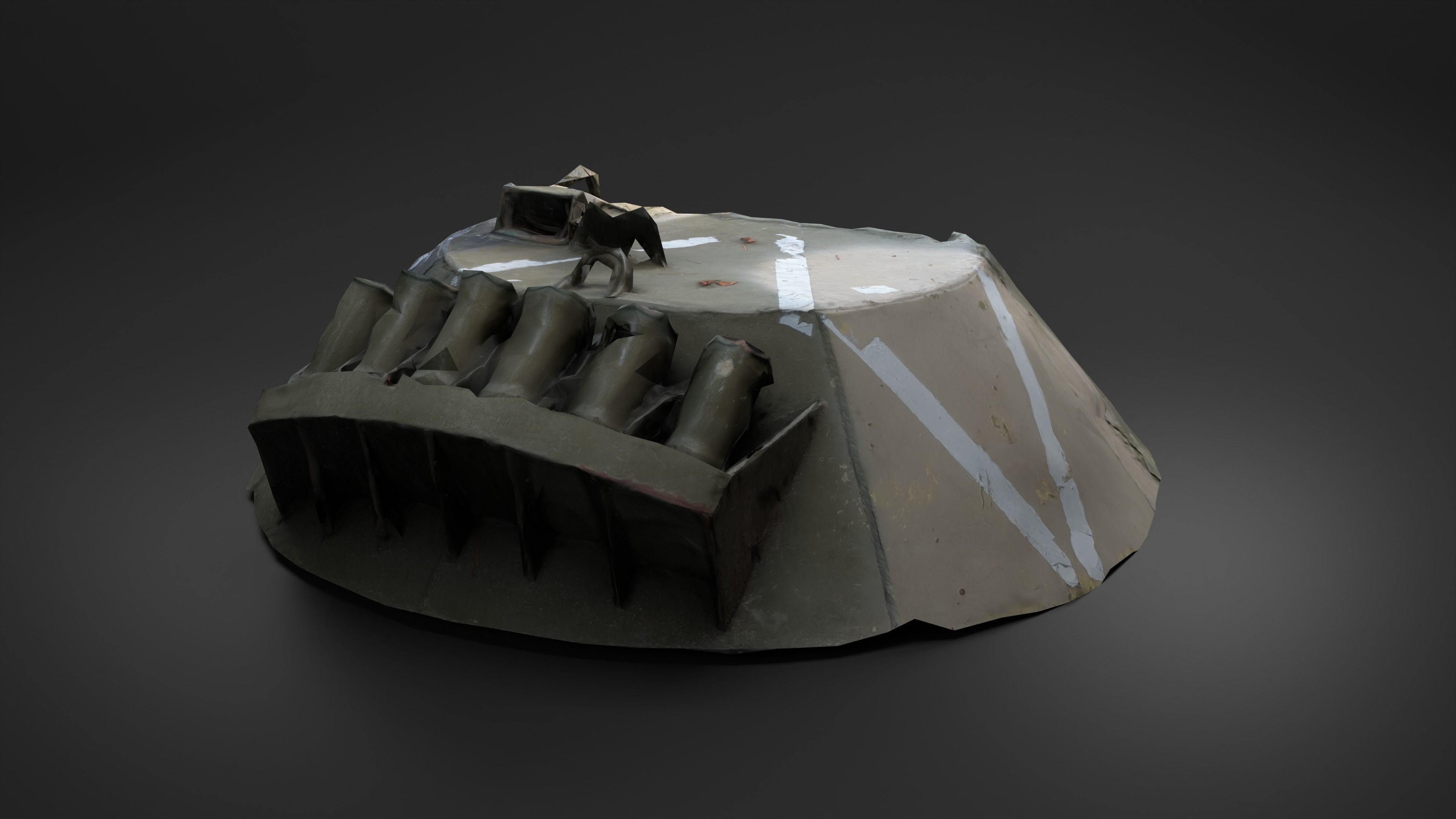 3D model Destroyed Combat Module BTR-80 turret Photoscan Game Ready VR ...