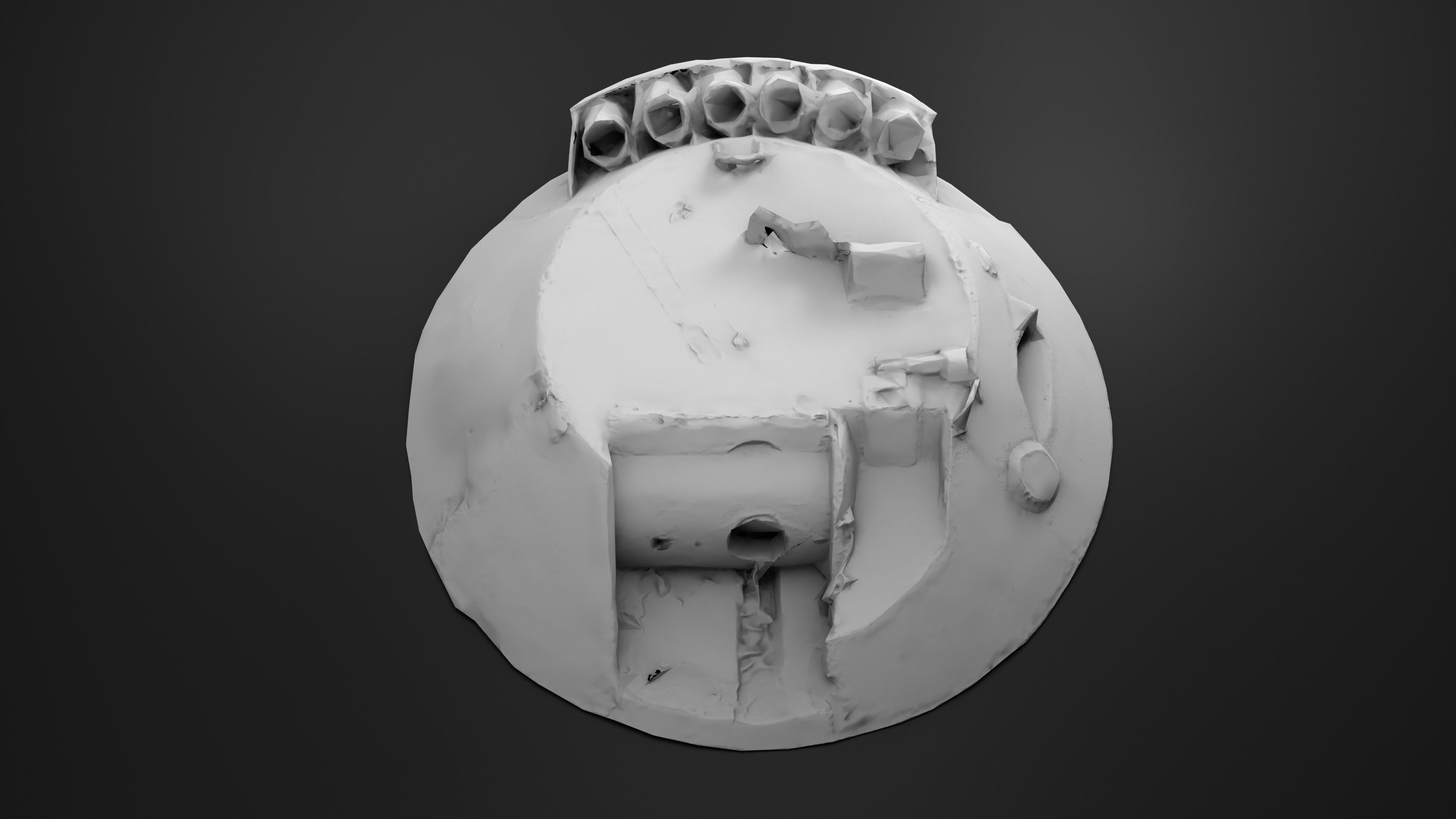 3D model Destroyed Combat Module BTR-80 turret Photoscan Game Ready VR ...