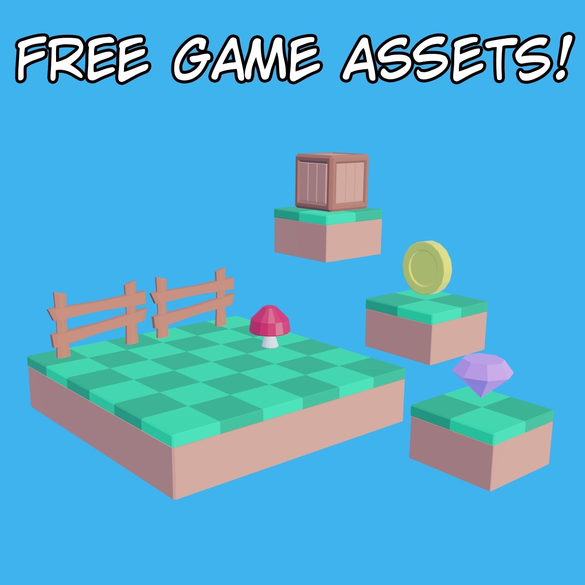 Low Poly Platformer 3D Assets free VR / AR / low-poly 3D model | CGTrader