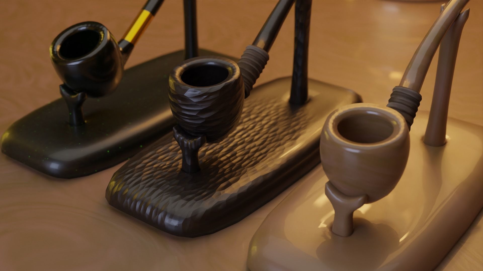 3D model Hobbit Smoking Pipe Collection VR / AR / low-poly | CGTrader
