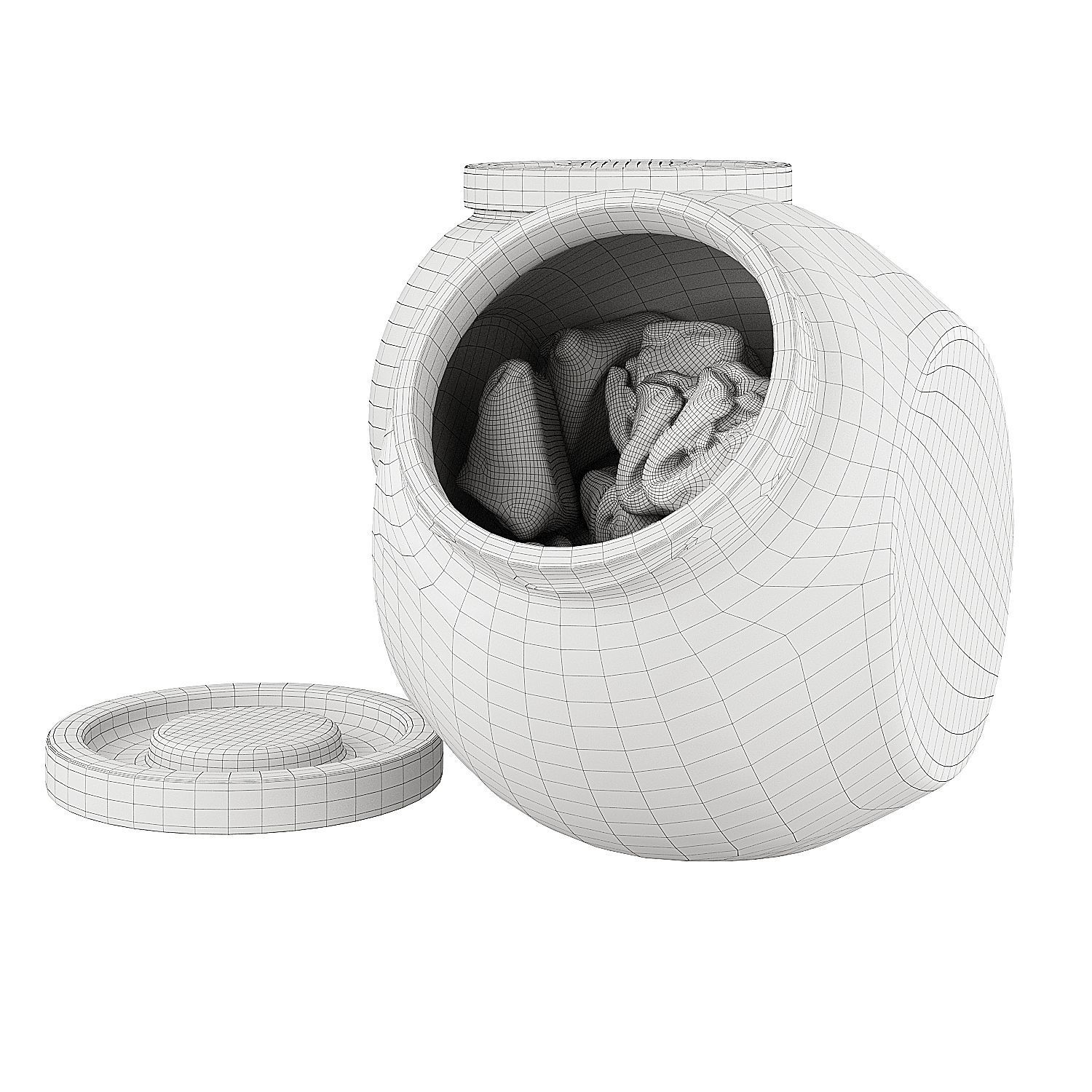 Glass jar cookie content 01 3D model | CGTrader