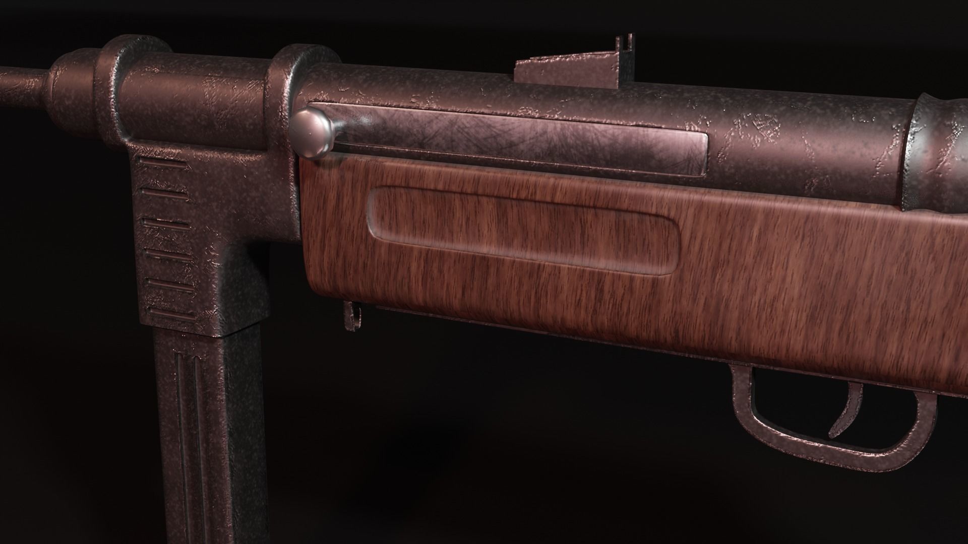 mp40gun wooden gun 3D model | CGTrader