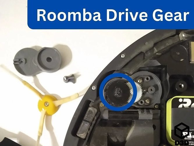 Roomba Side Sweeper Drive Gear free 3D model 3D printable | CGTrader