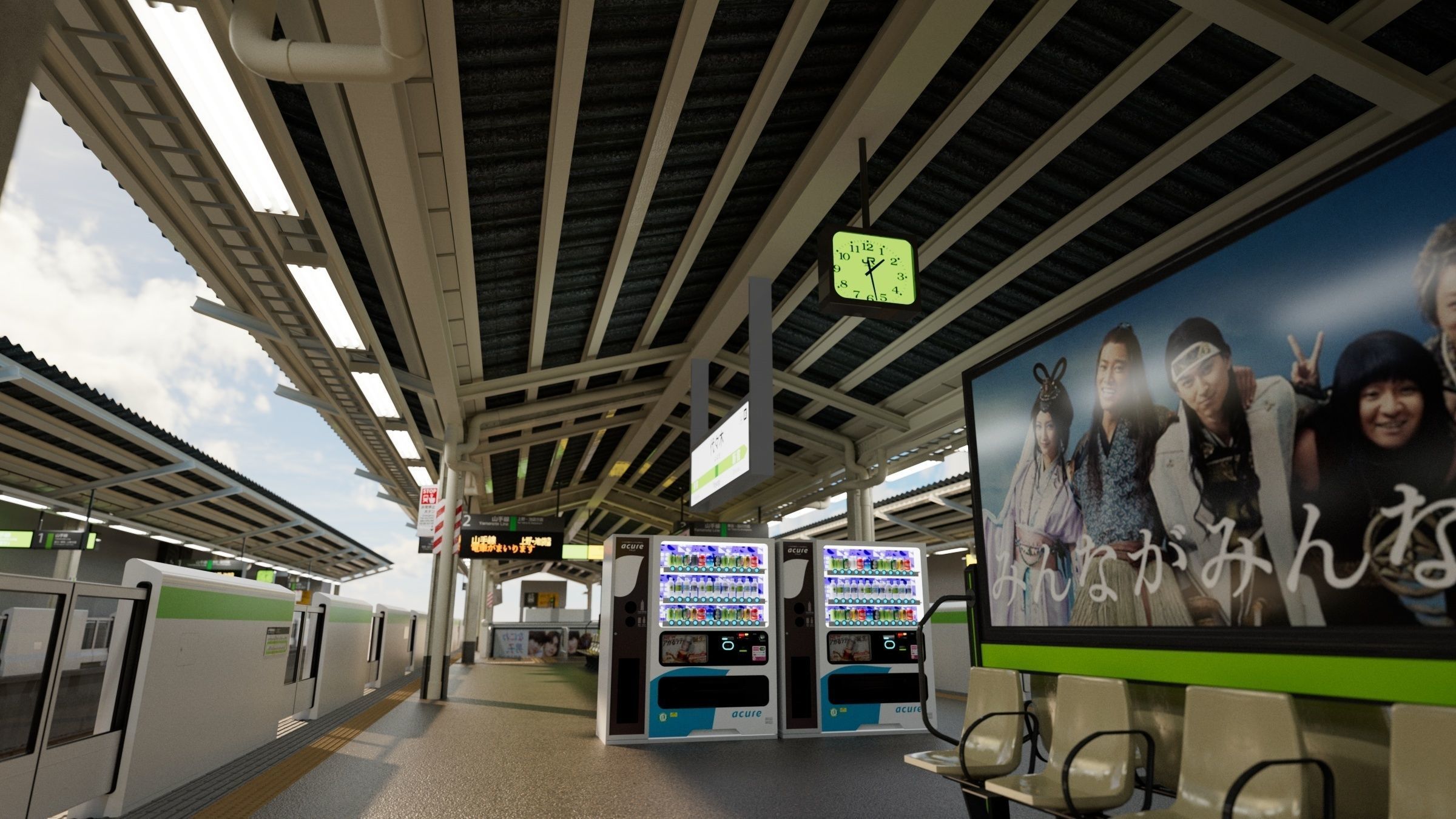 Japanese Railway station 3D model | CGTrader