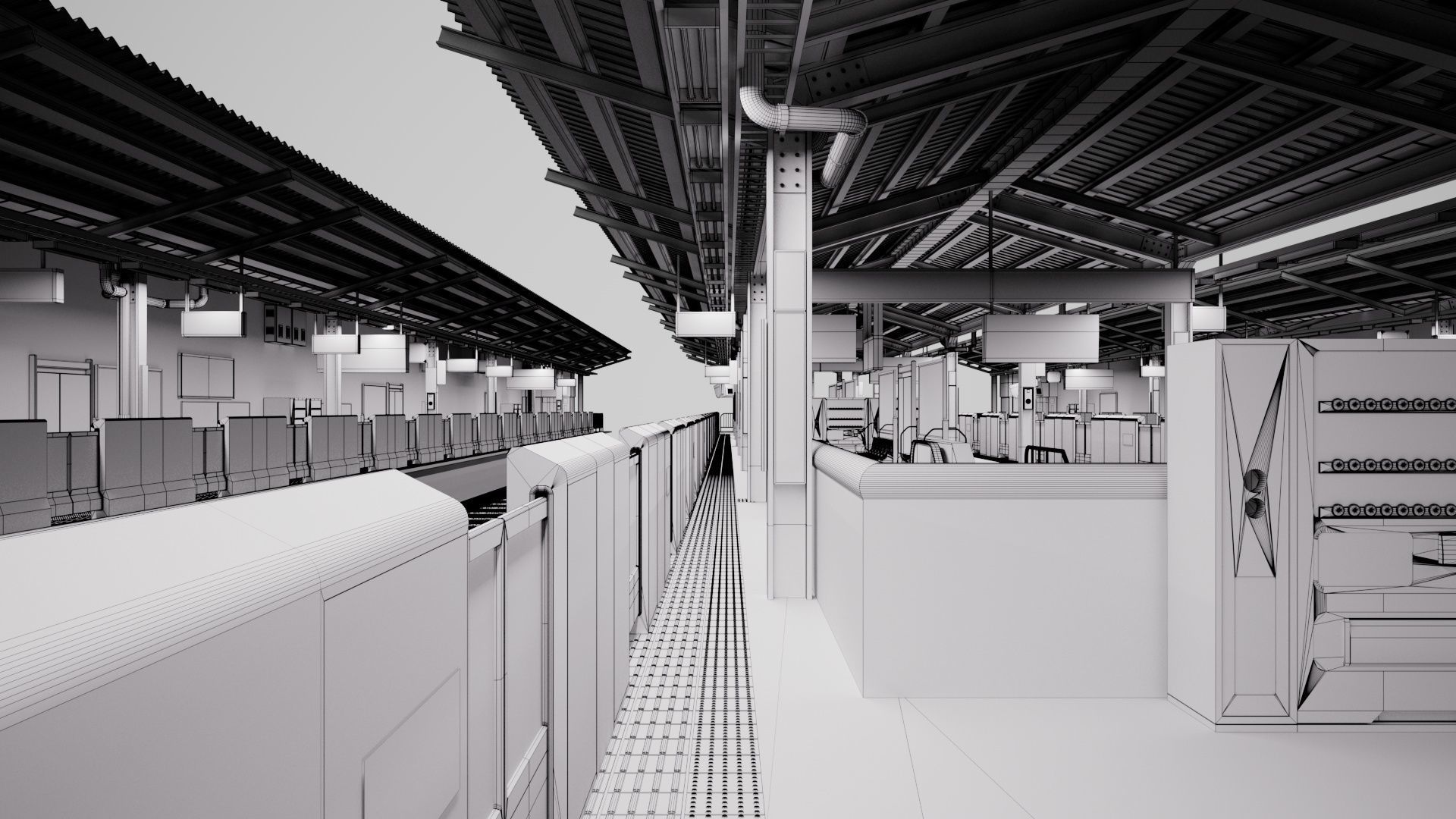 Japanese Railway station 3D model | CGTrader