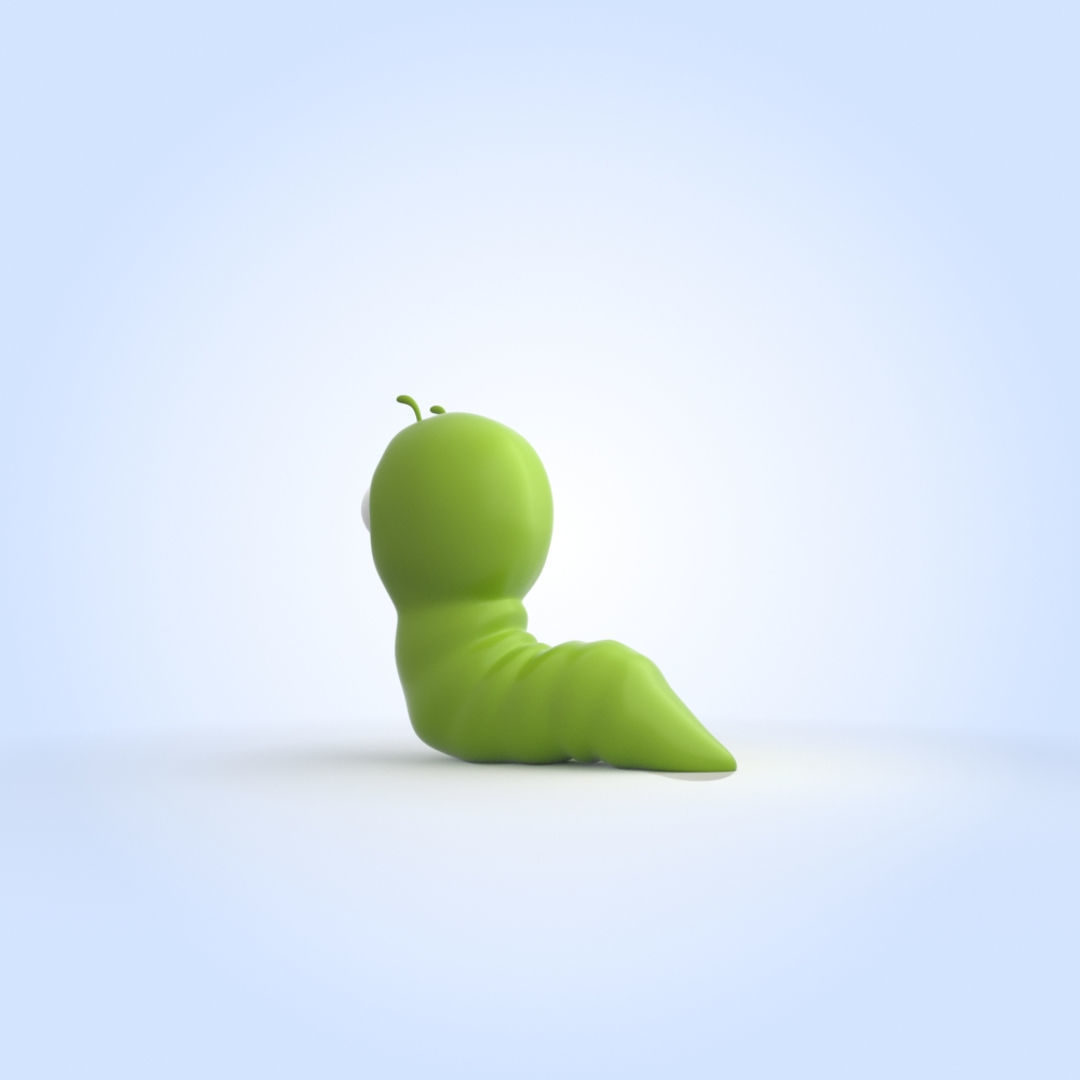 Cartoon Worm 3D model | CGTrader