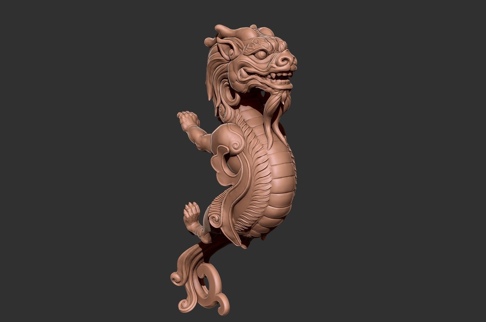 Kirin mythical beast grip statue 3D model 3D printable | CGTrader