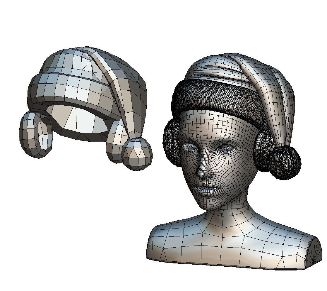 3D model Cartoon High Poly Subdivision Christmas Hood VR / AR / low ...