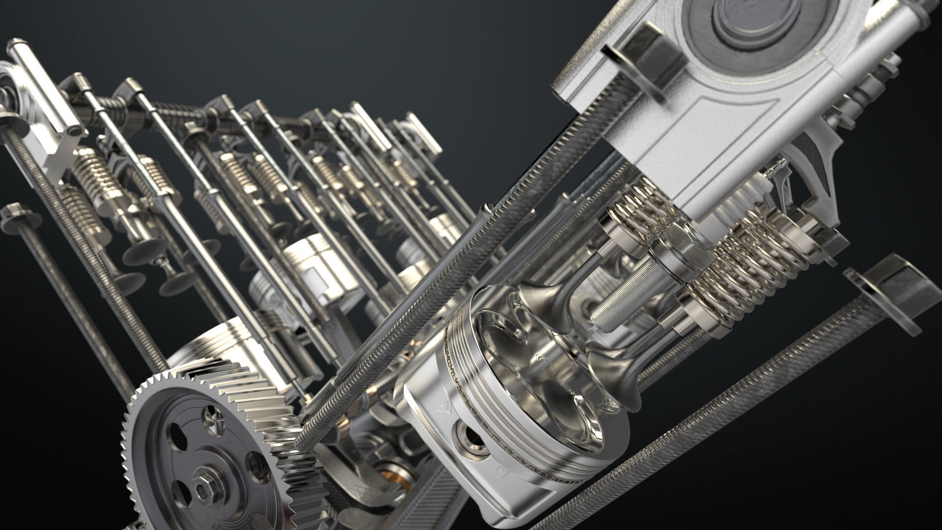 V8 Engine Working Animated 3D model animated rigged | CGTrader