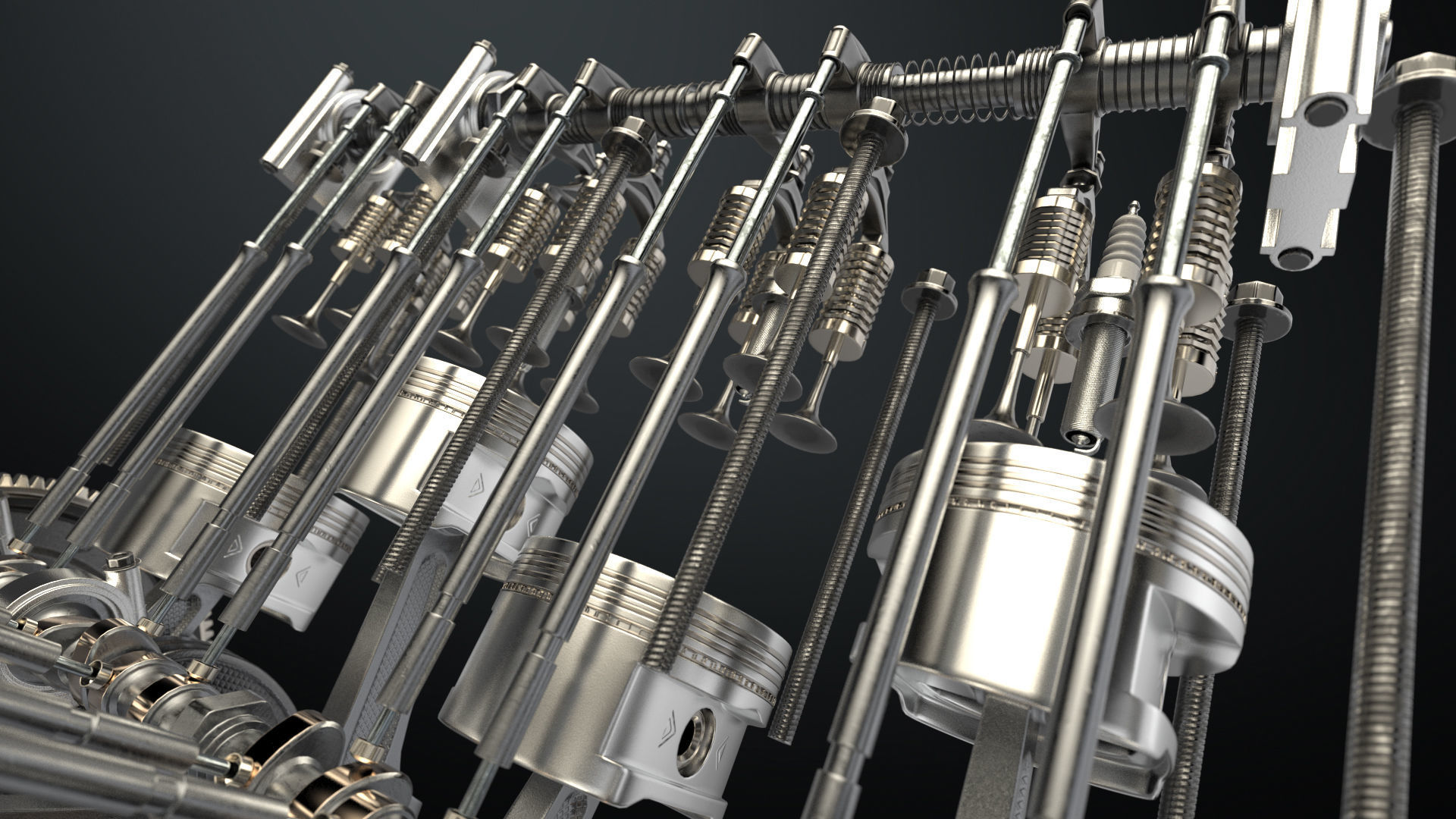 V8 Engine Working Animated 3D model animated rigged | CGTrader