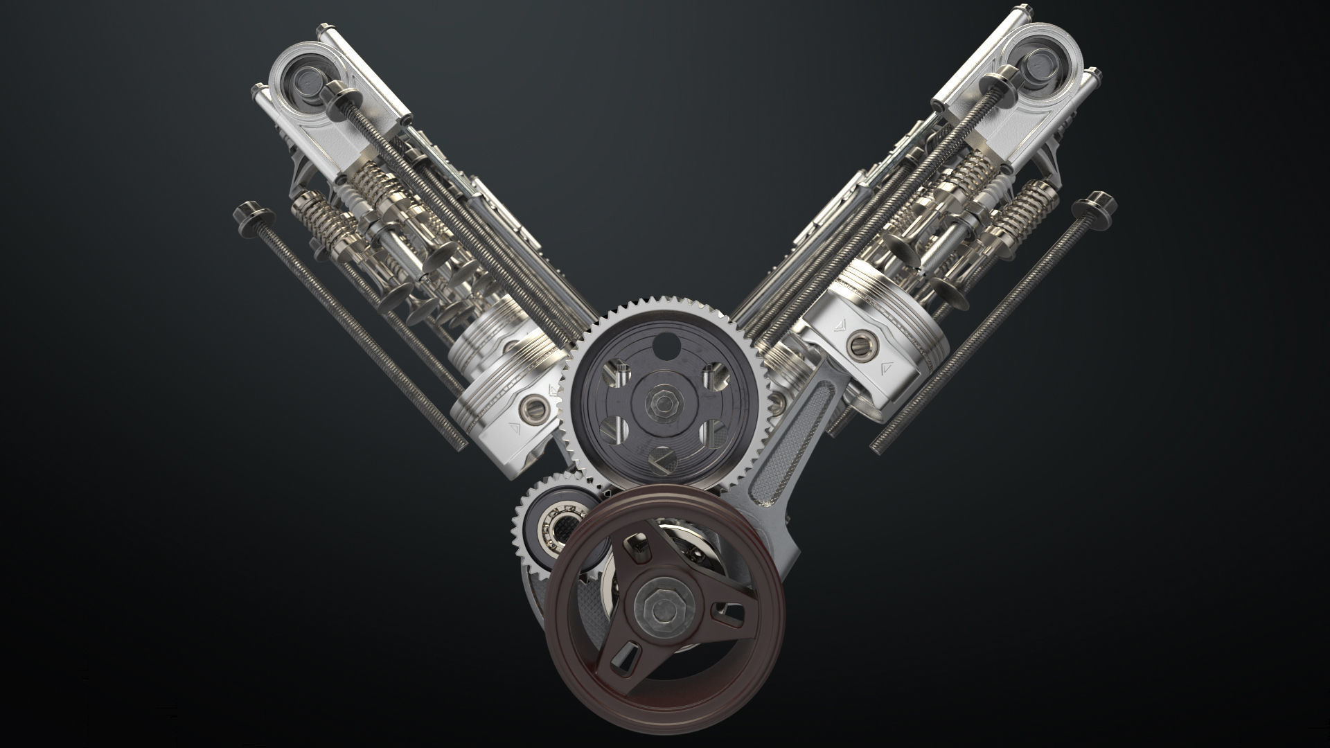 V8 Engine Working Animated 3D model animated rigged | CGTrader