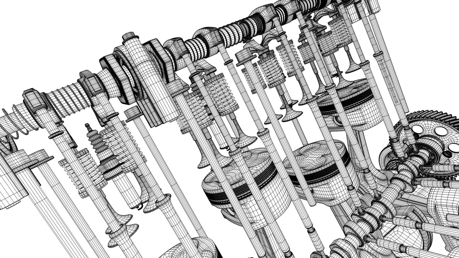 V8 Engine Working Animated 3D model animated rigged | CGTrader