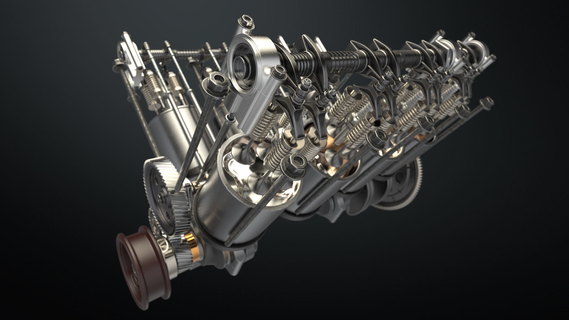 V8 Engine Working Animated 3D model animated rigged | CGTrader