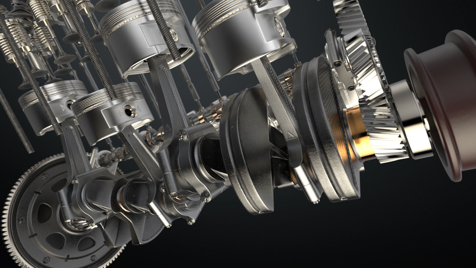 V8 Engine Working Animated 3D model animated rigged | CGTrader